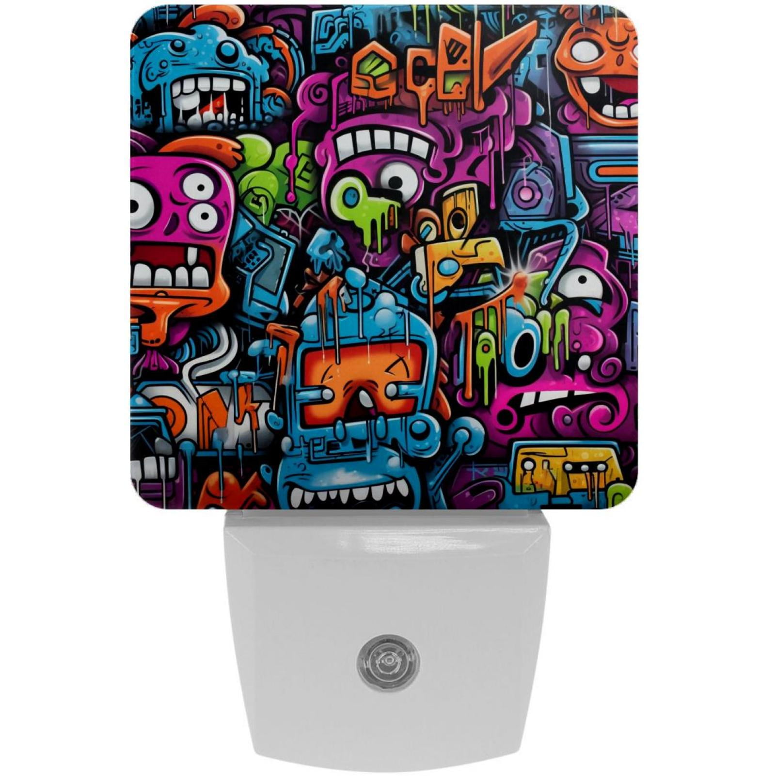 Graffiti LED Square Night Lights - Stylish and Energy-Efficient ...