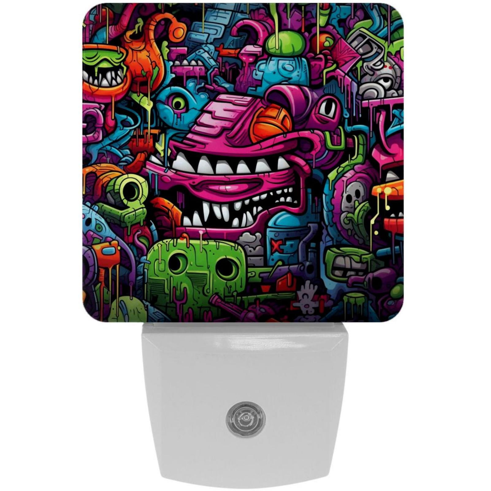 Graffiti LED Square Night Lights - Stylish and Energy-Efficient ...