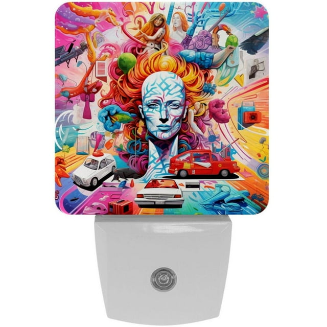 Graffiti LED Square Night Lights - Stylish and Energy-Efficient ...