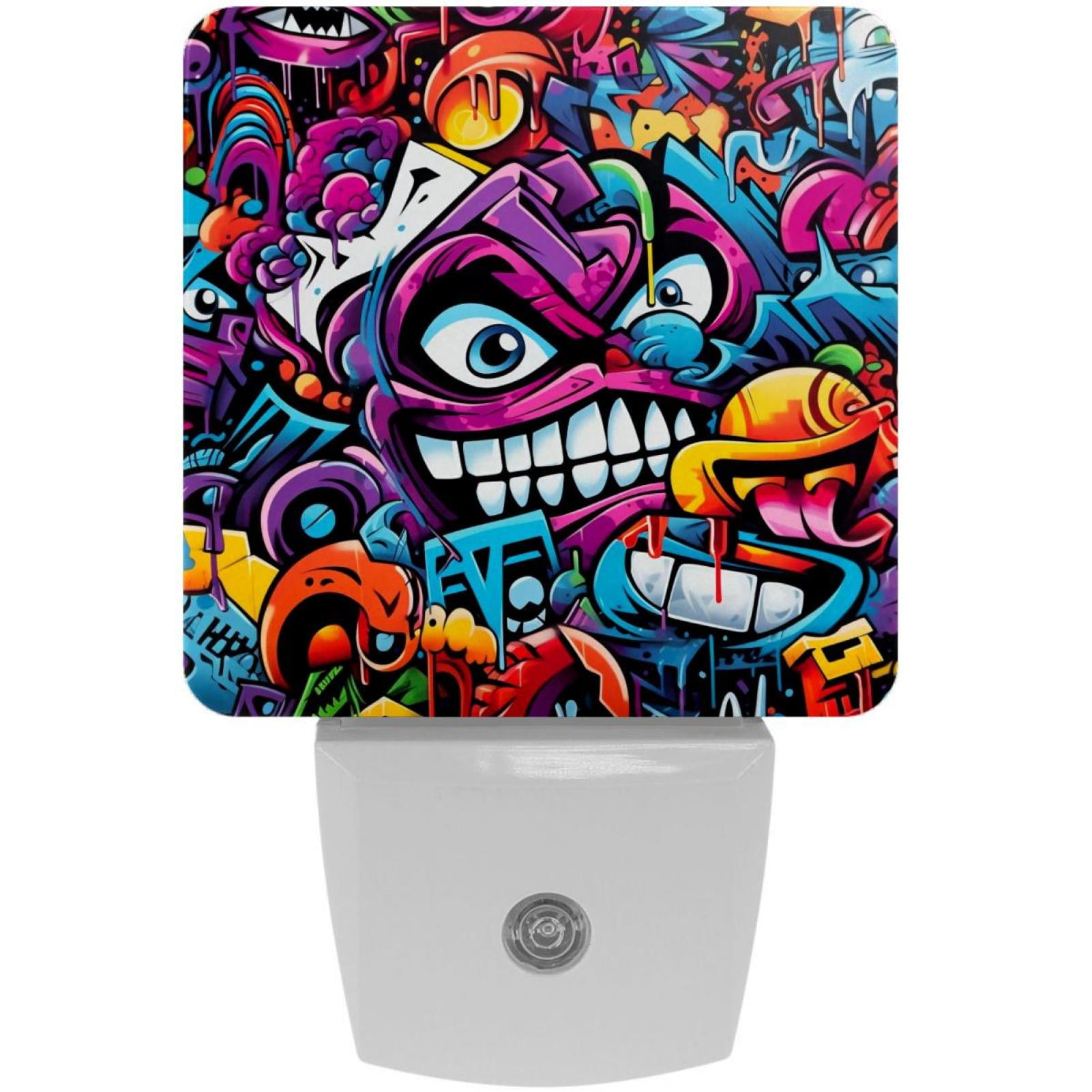 Graffiti LED Square Night Lights - Stylish and Energy-Efficient Room ...