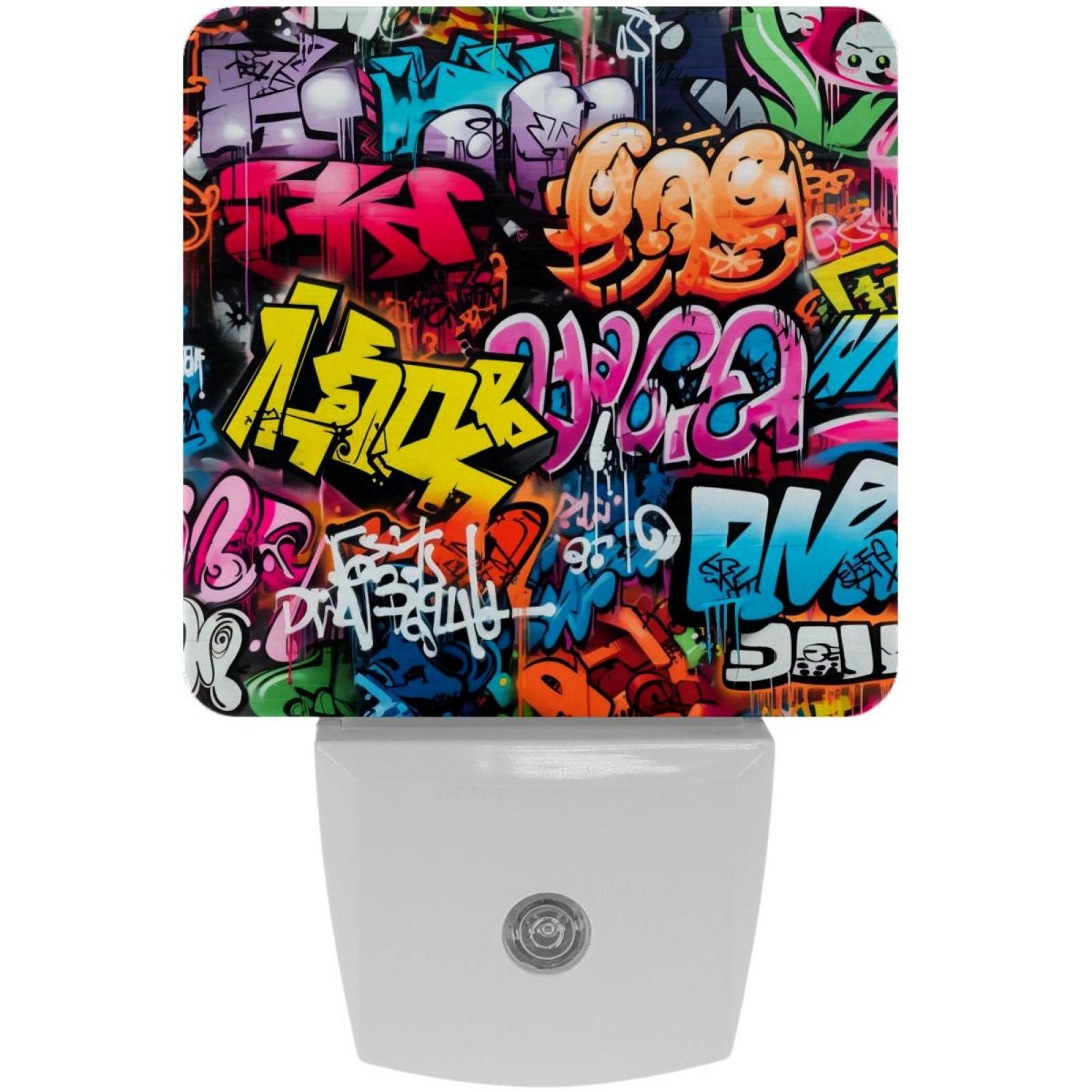 Graffiti LED Square Night Lights - Stylish and Energy-Efficient Room ...