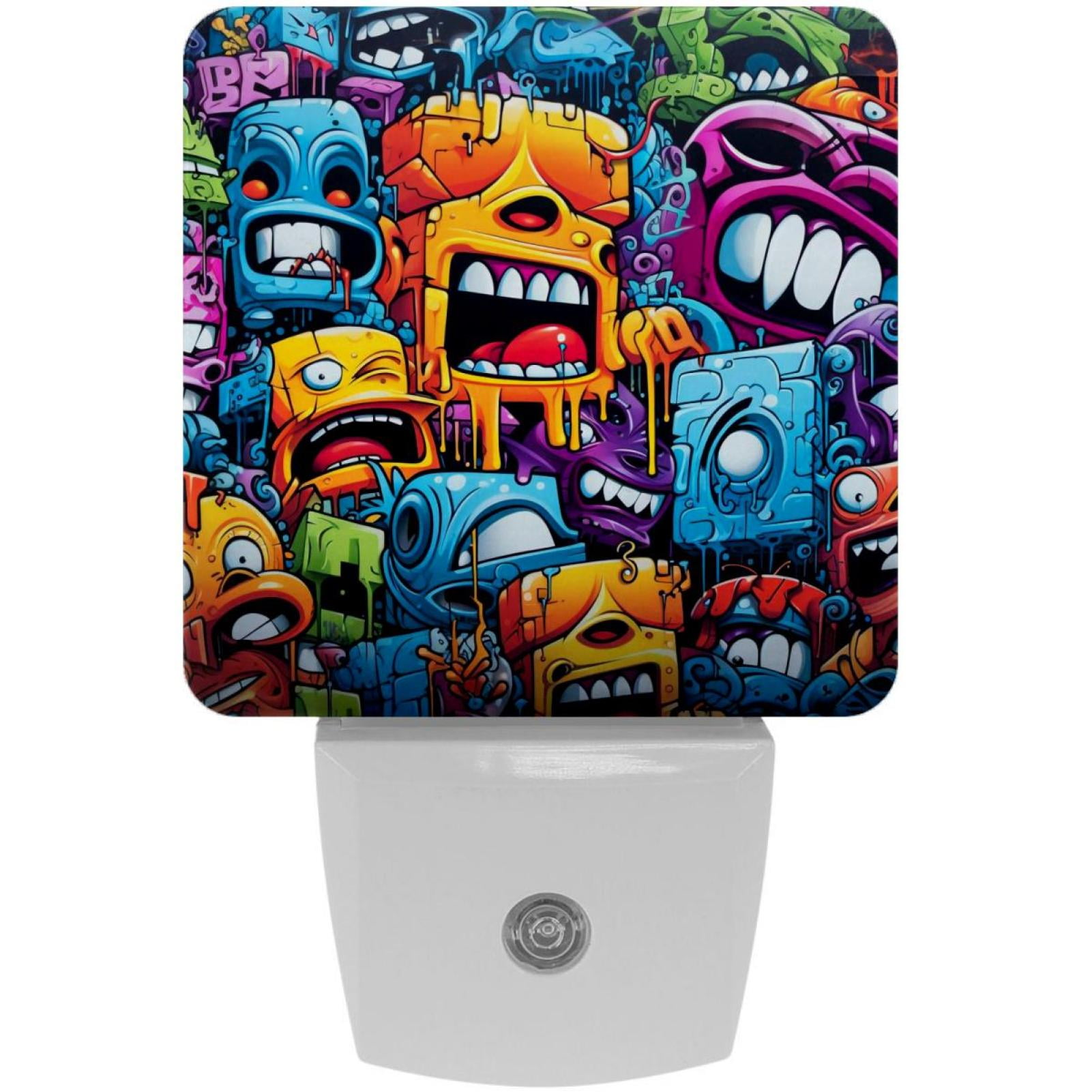 Graffiti LED Square Night Lights - Stylish and Energy-Efficient Room ...