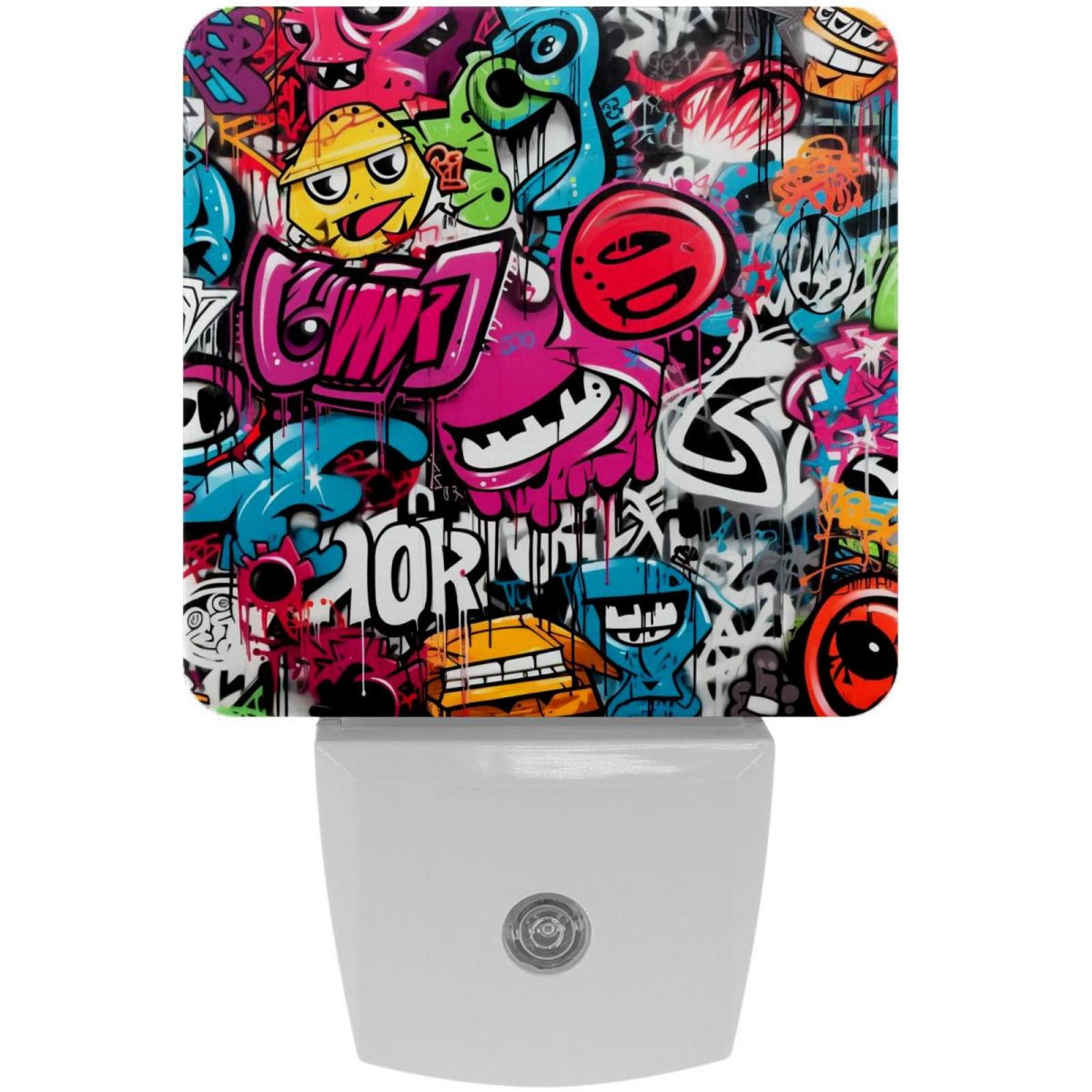Graffiti LED Square Night Lights - Stylish and Functional Nightlight ...