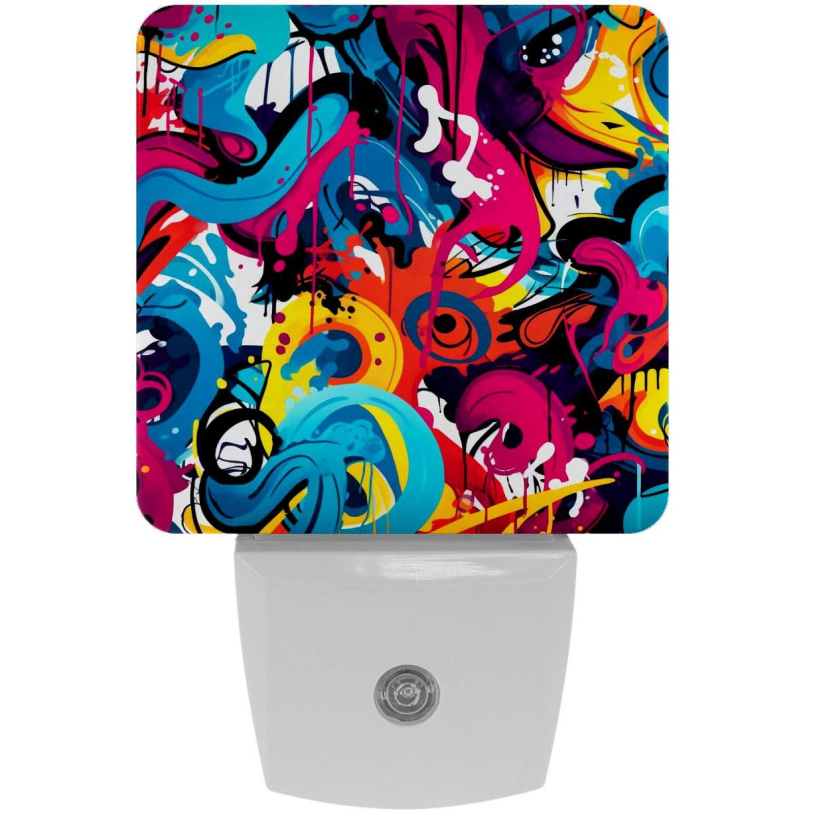 Graffiti LED Square Night Lights - Stylish and Functional Nightlight ...