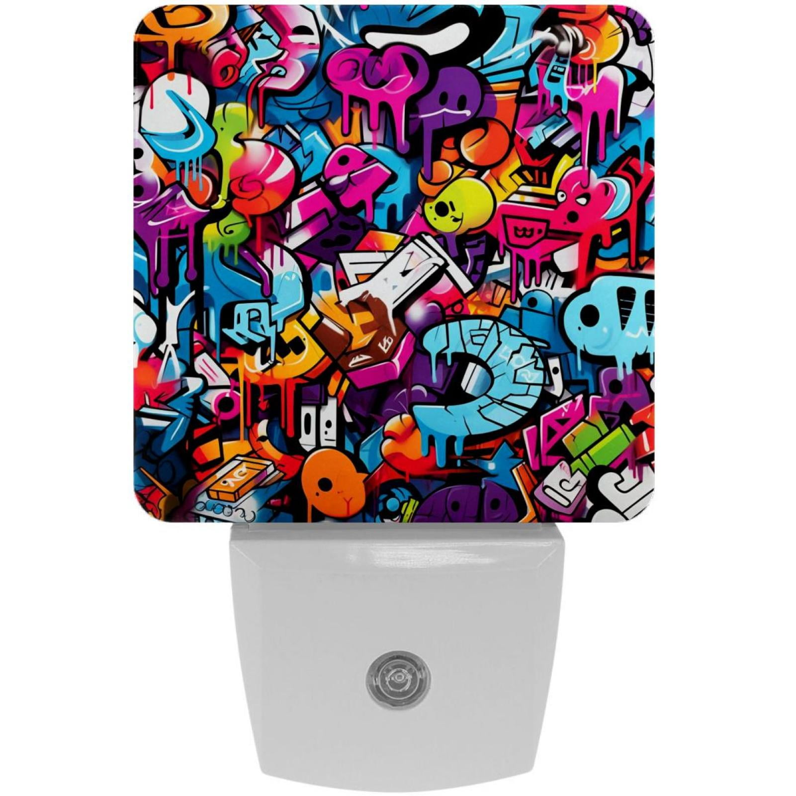 Graffiti LED Square Night Lights - Stylish and Functional Nightlight ...