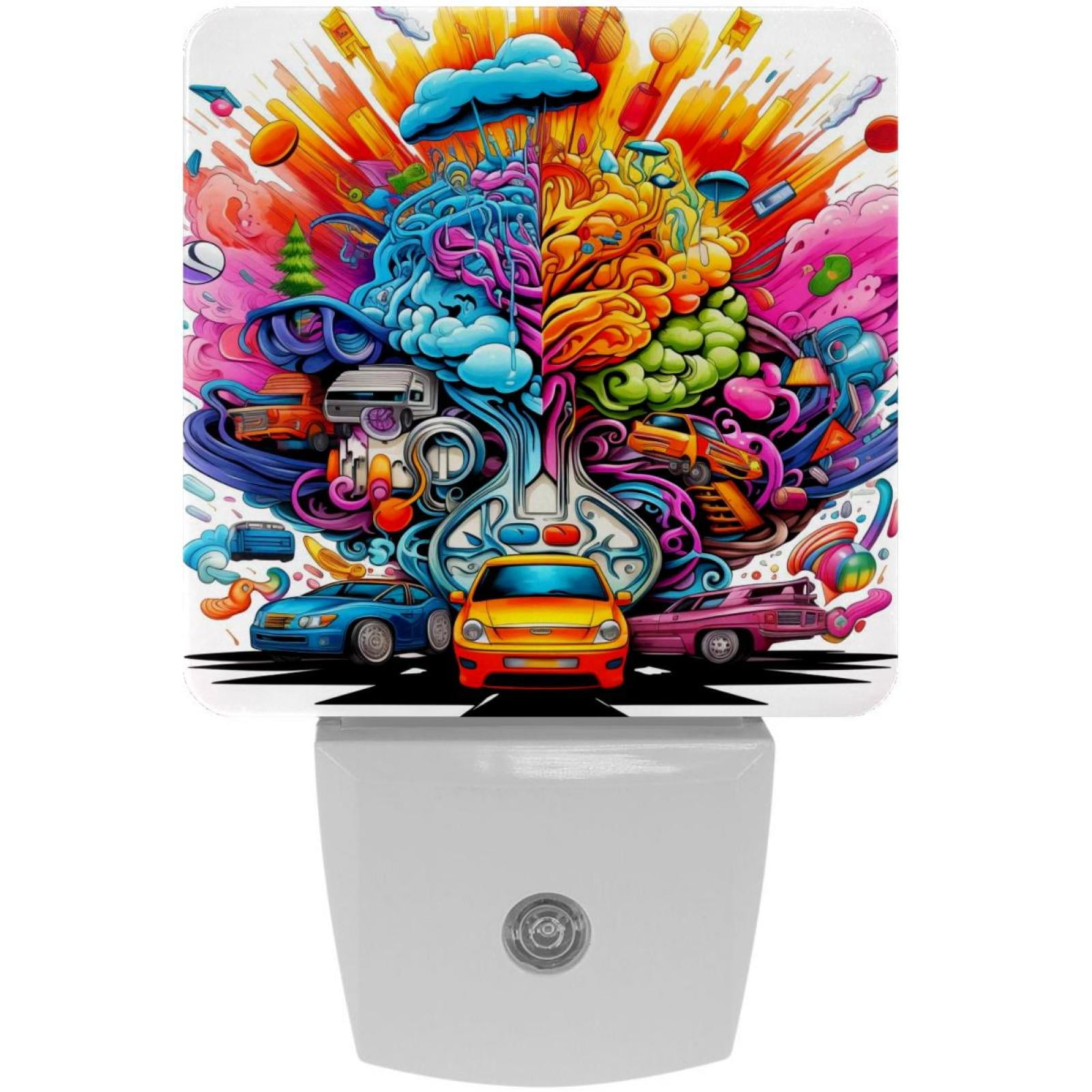 Graffiti LED Square Night Lights for a Bright and Stylish Ambiance ...