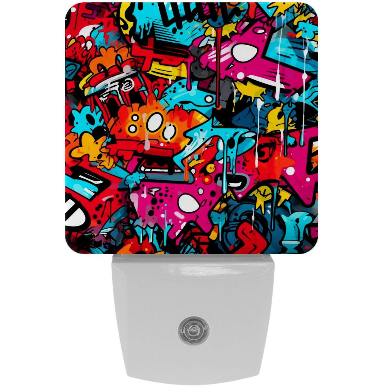 Graffiti LED Square Night Lights for a Bright and Stylish Ambiance ...