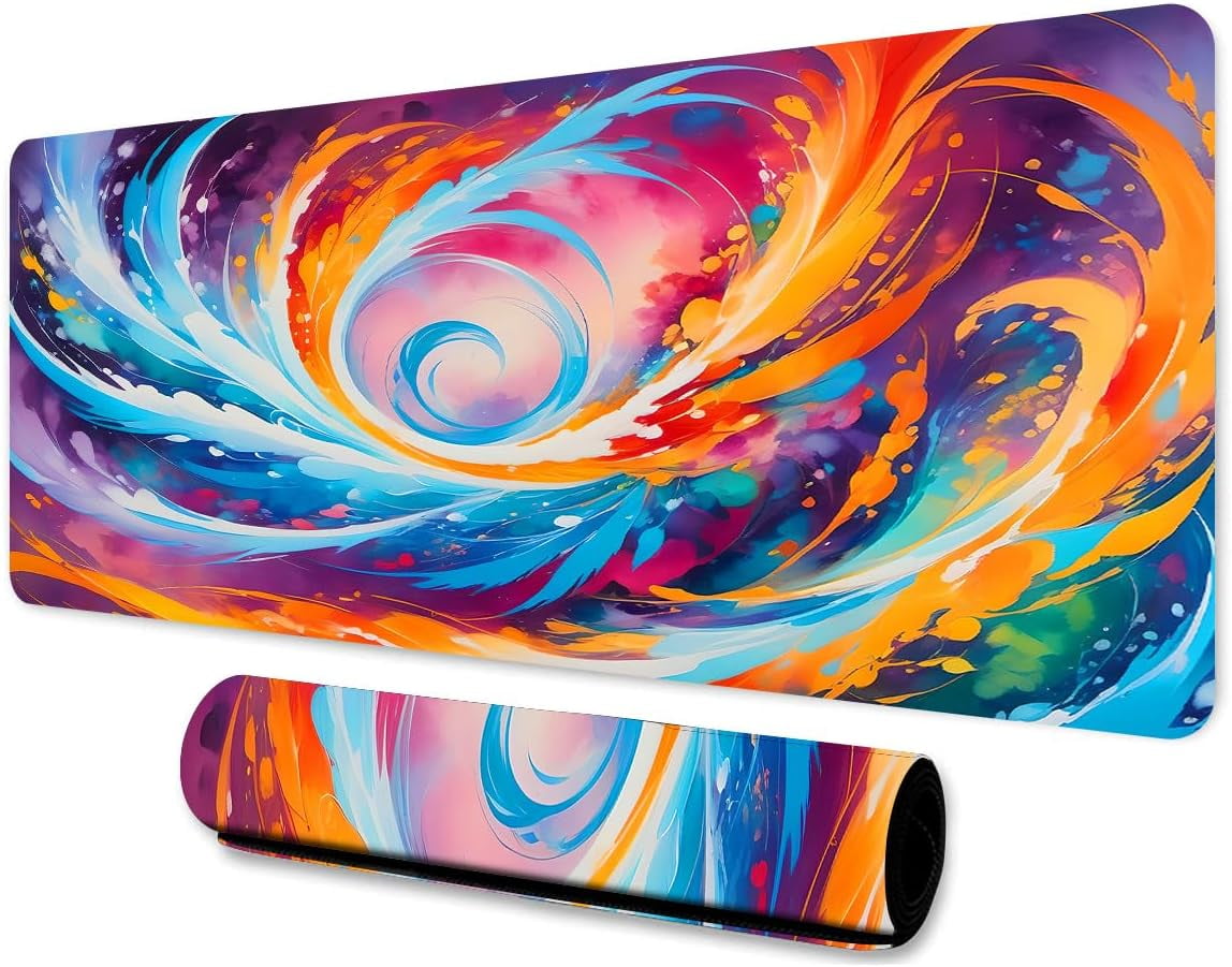 Graffiti Large Mouse Pad 31.5x11.8 Inches Cartoon Colored Starry Sky ...