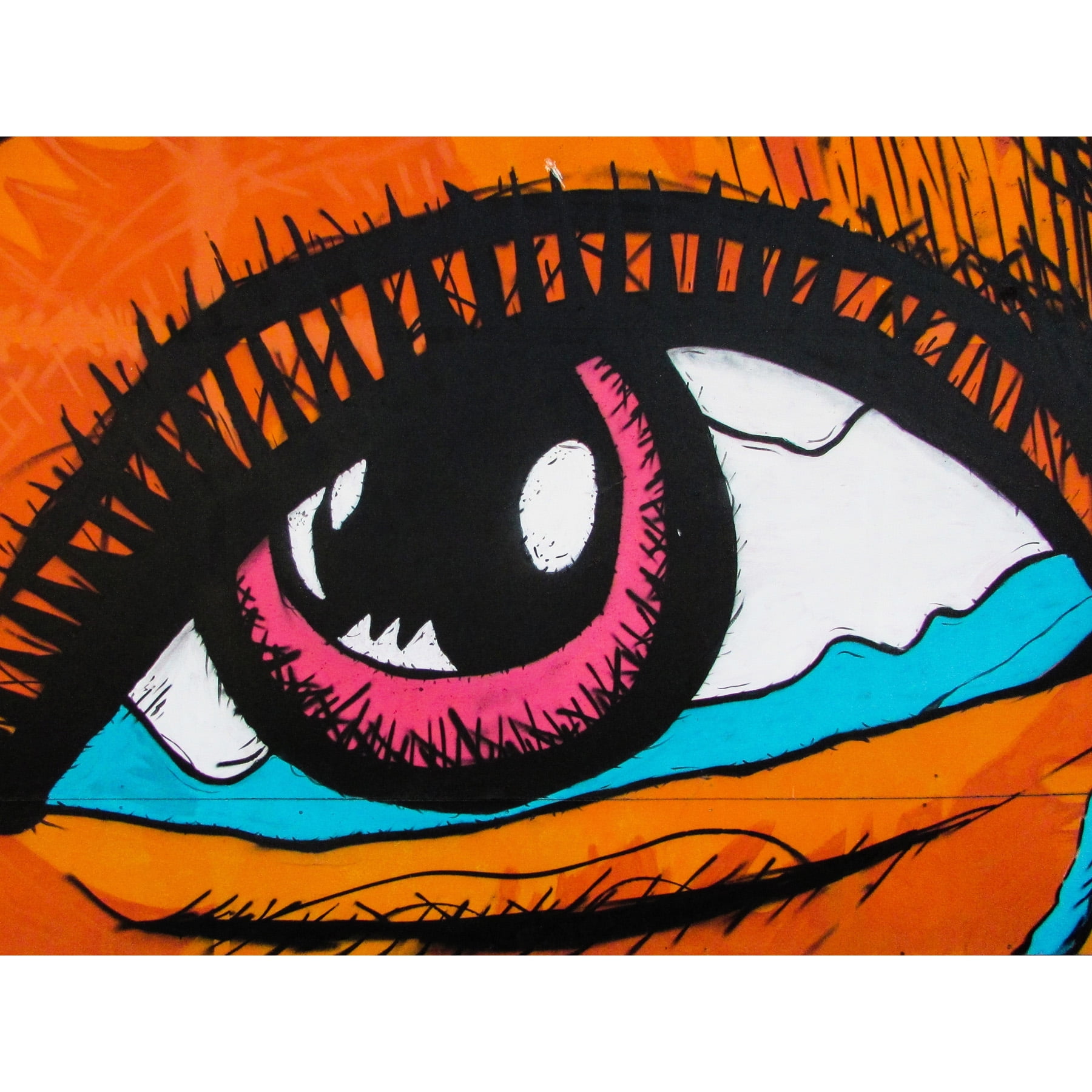 Graffiti Mural Crying Eye Eyeball Large Wall Art Print - Walmart.com