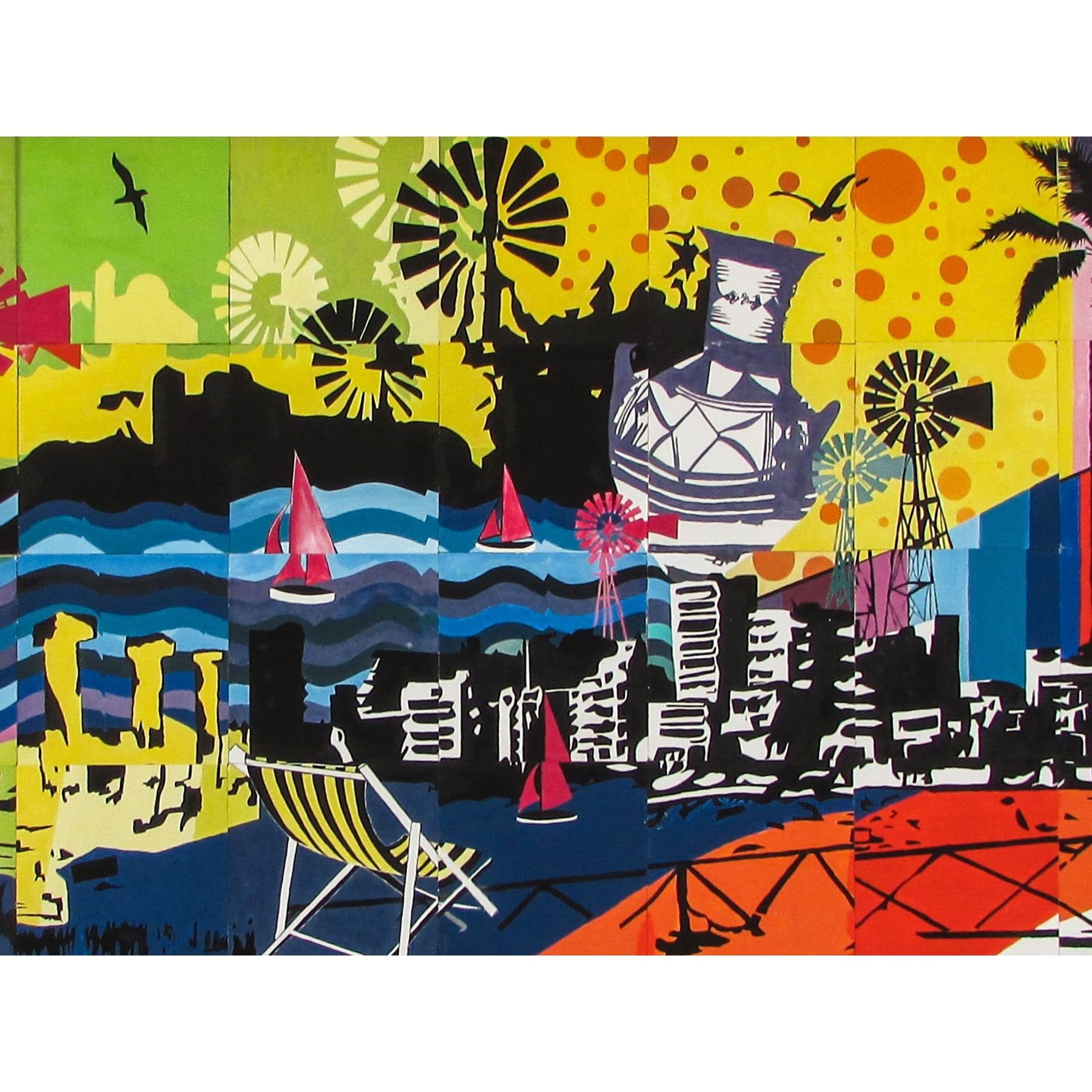 Graffiti Mural Paralimni Secondary Cyprus Large Wall Art Print ...