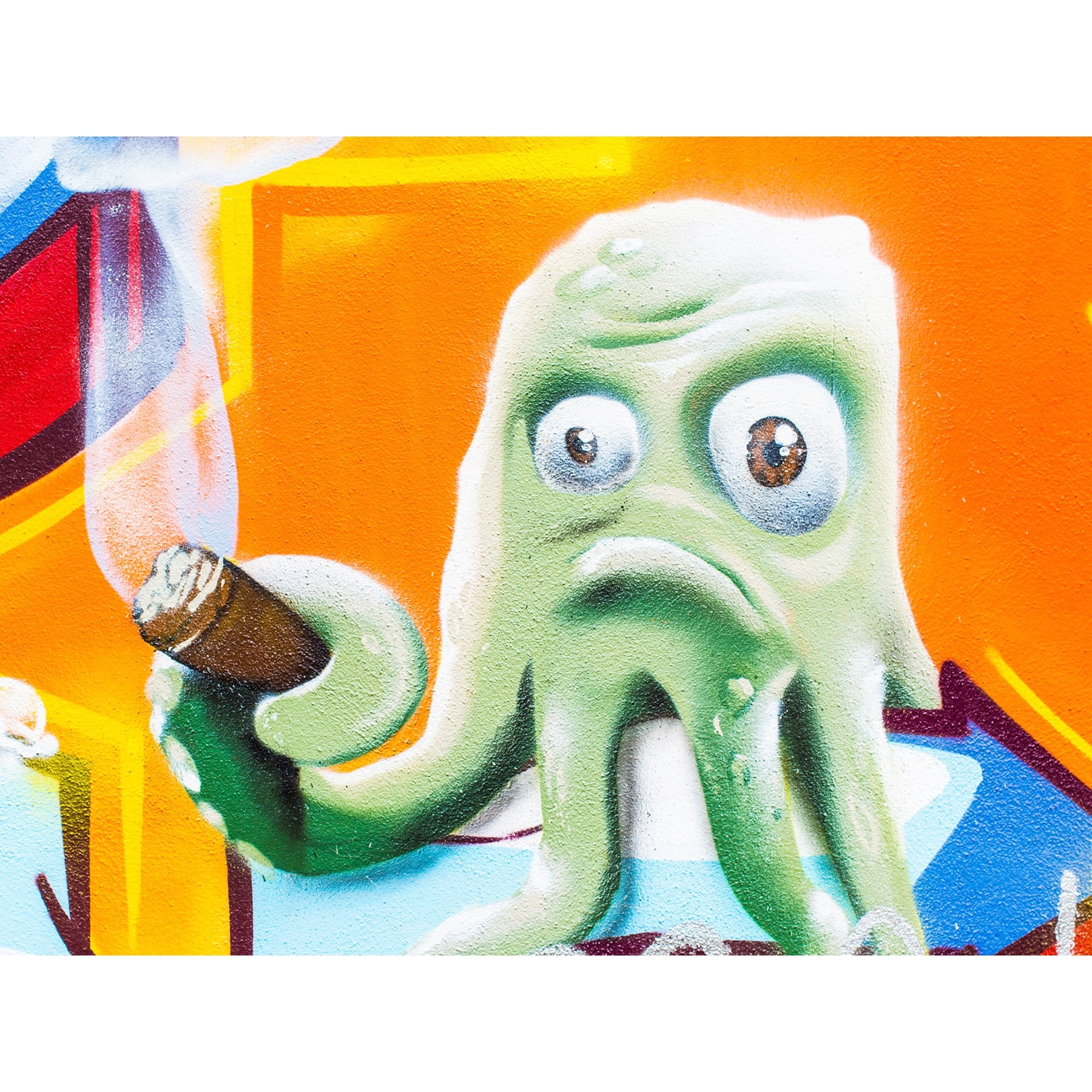 Graffiti Octopus Smoking Cigar Large Wall Art Print - Walmart.com