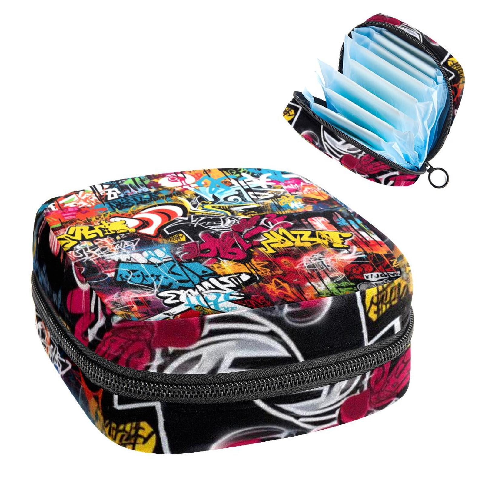 Graffiti Pad Bag Storage Organizer Pouch for Menstrual Hygiene Products ...