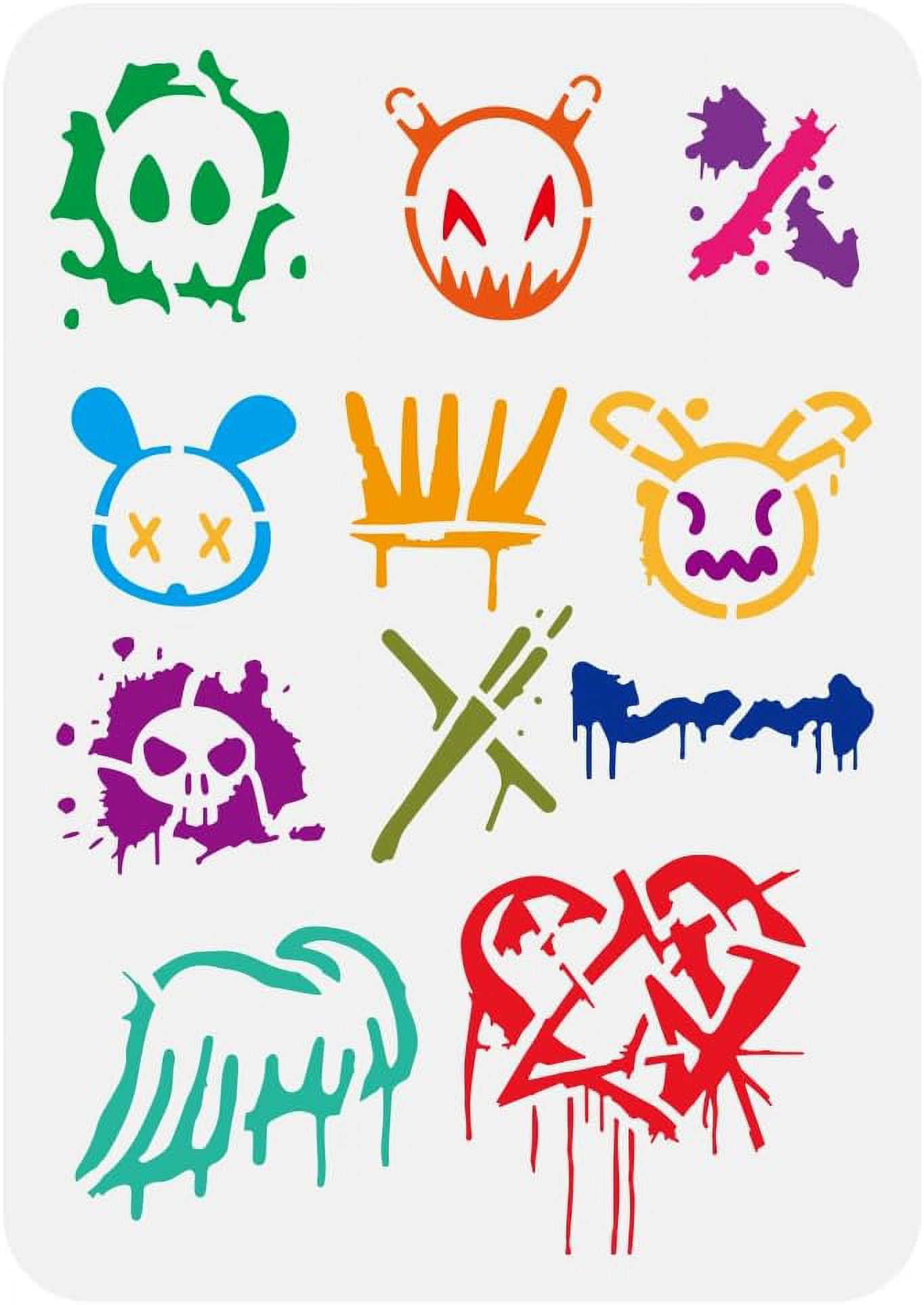 Graffiti Patterns Painting Stencil 8.3x11.7inch Reusable Graffiti ...