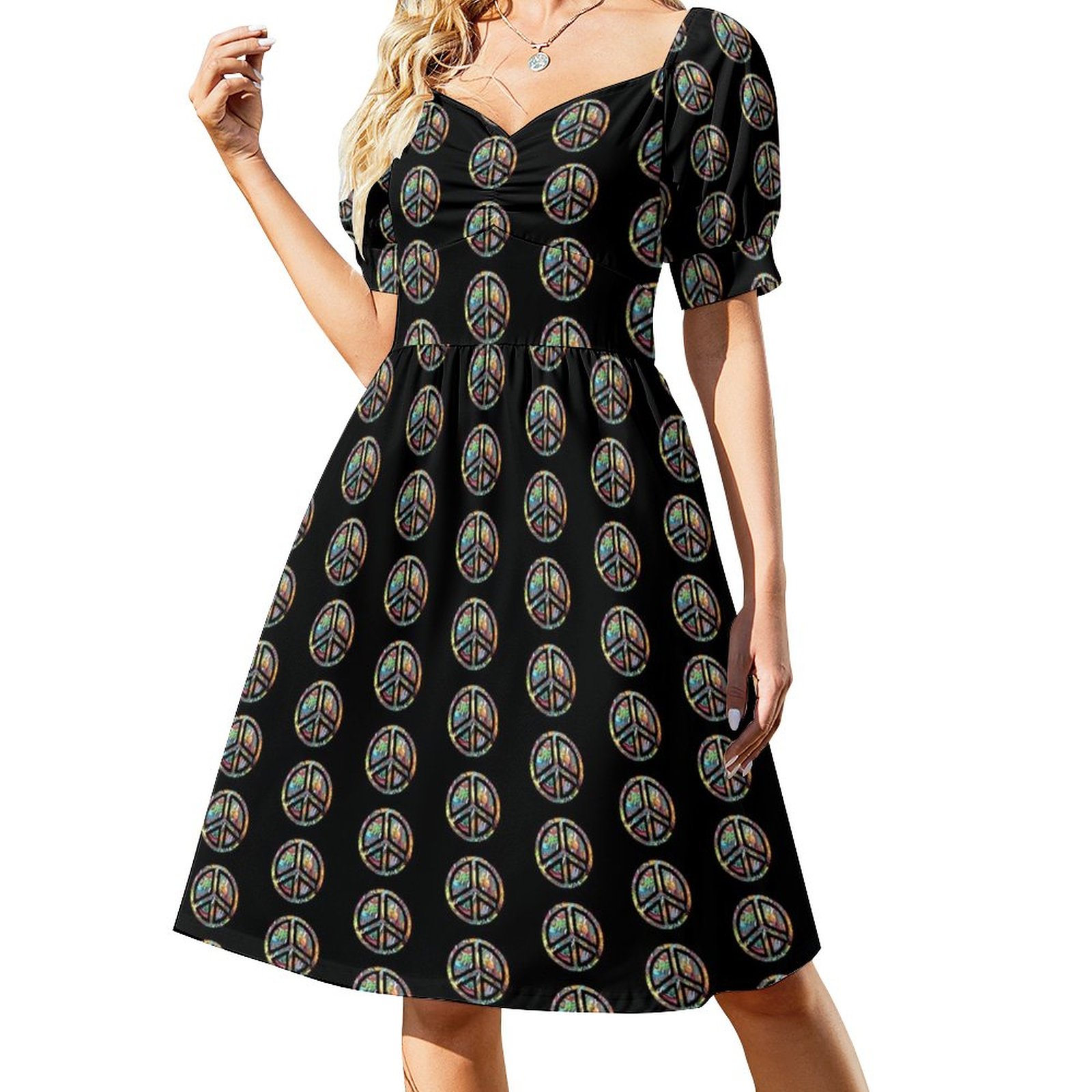 Graffiti Peace Sign / Hippie Festival Symbol Dress dresses korean style ...