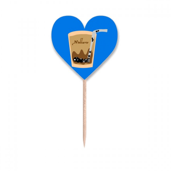 Graffiti Pearl Chocolate Milk Tea Toothpick Flags Heart Lable Cupcake ...