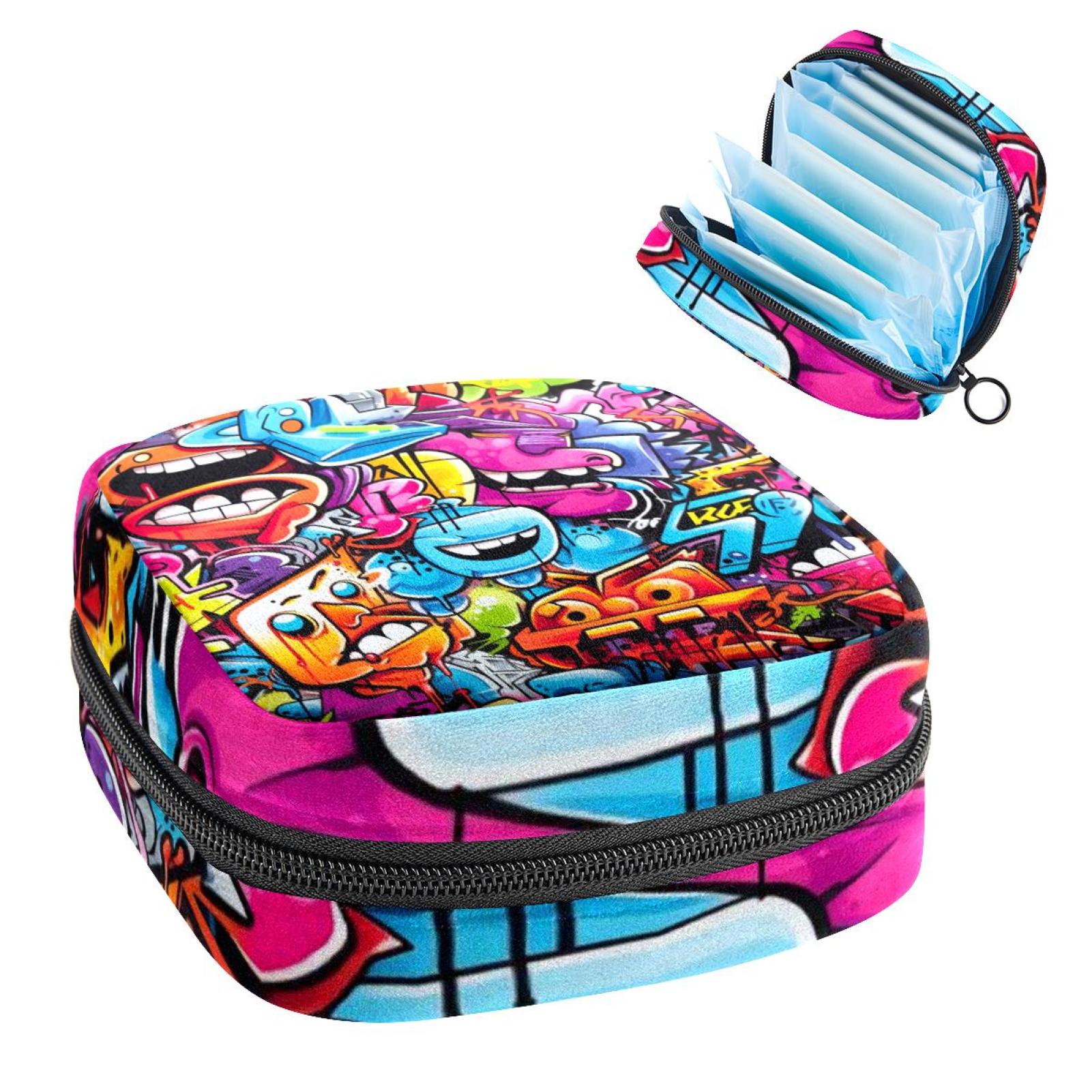 Graffiti Period Pouch: Stylish Sanitary Napkin Bag, Travel Pouch ...