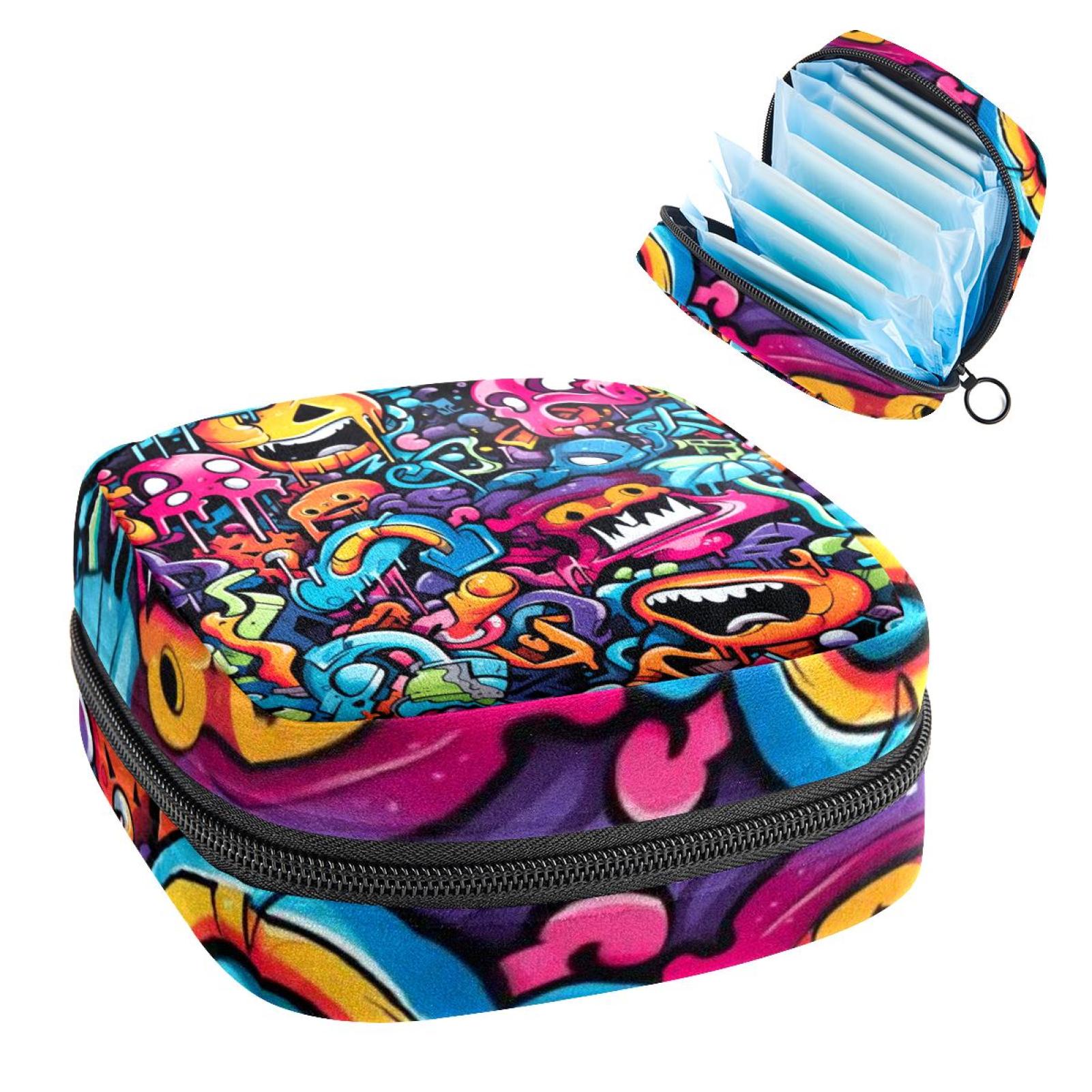 Graffiti Period Pouch: Stylish Sanitary Napkin Bag, Travel Pouch ...