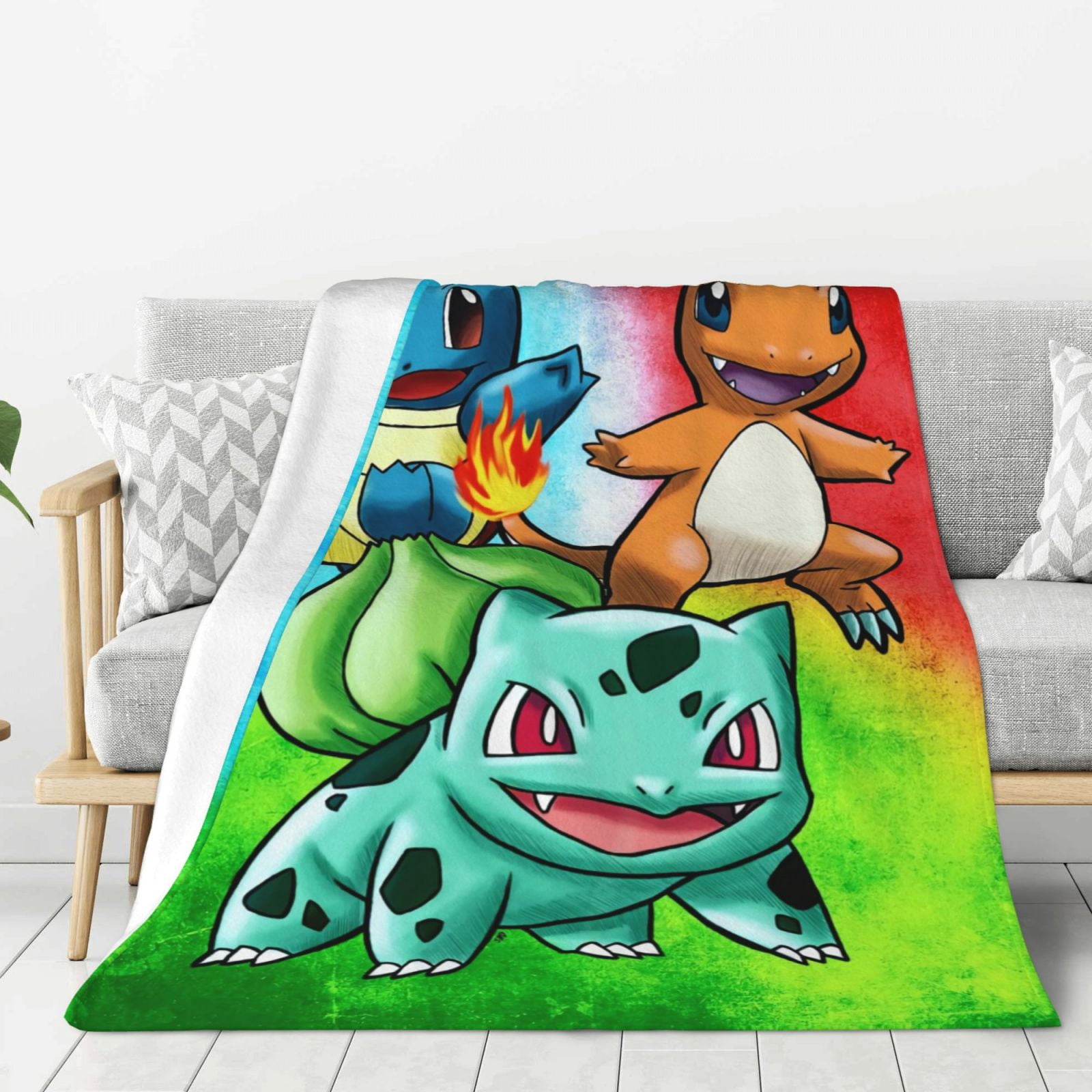 Graffiti Pikachu Charmander Squirtle Bulbasaur Blanket,Throw Blanket ...