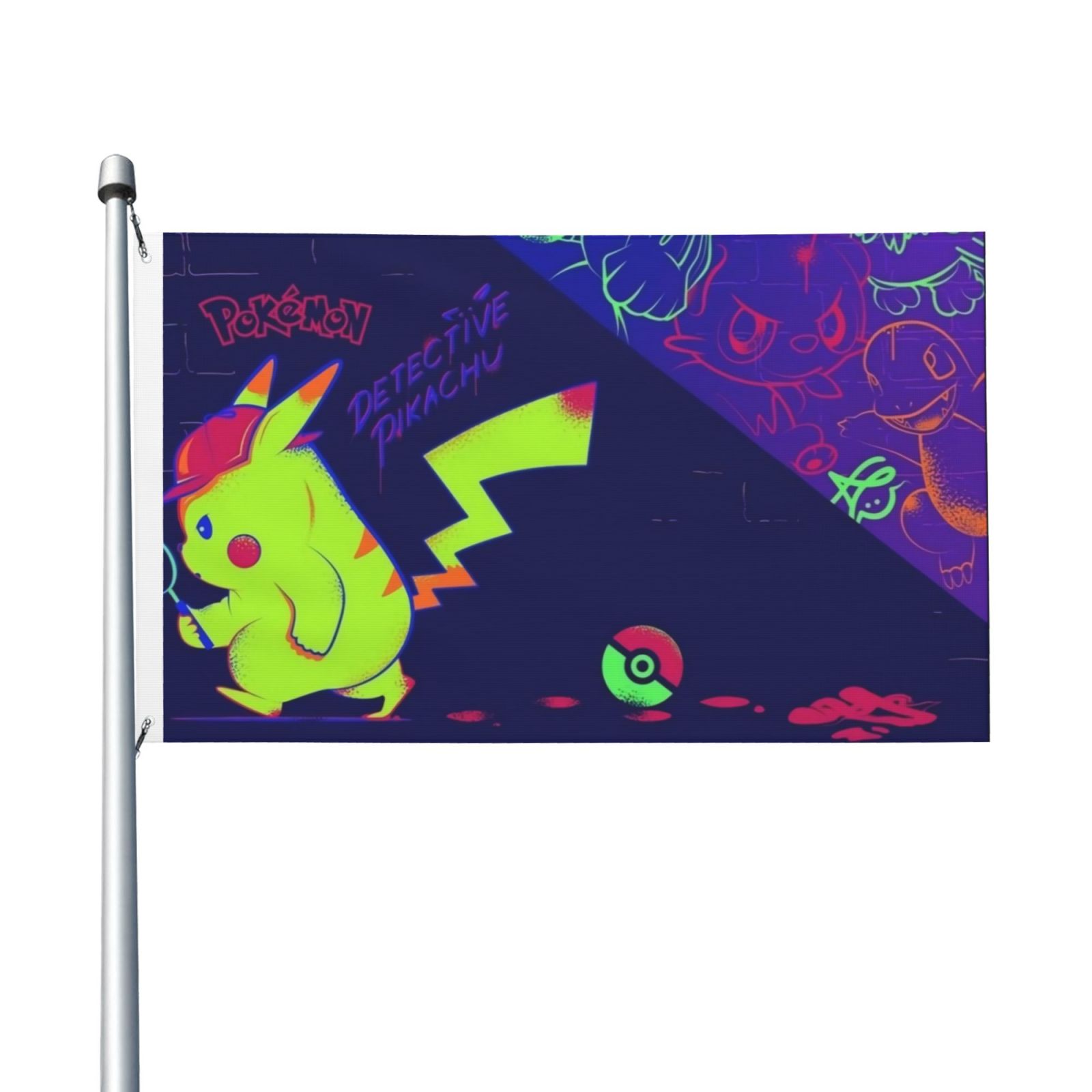Graffiti Pokémon Pikachu 3x5ft Face Flag Fade Proof Holiday Fall Flag ...