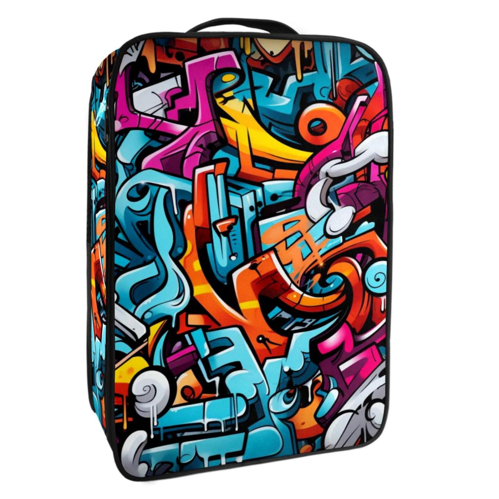 Graffiti Polyester Shoe Box Organizer, 23x31cm/9x12in Storage Container ...