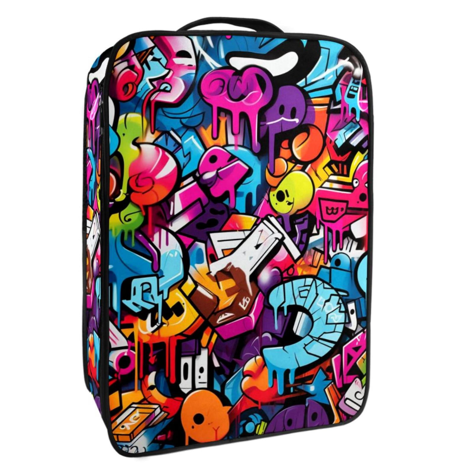Graffiti Polyester Shoe Boxes - Pack of 5 Reusable Storage Containers ...