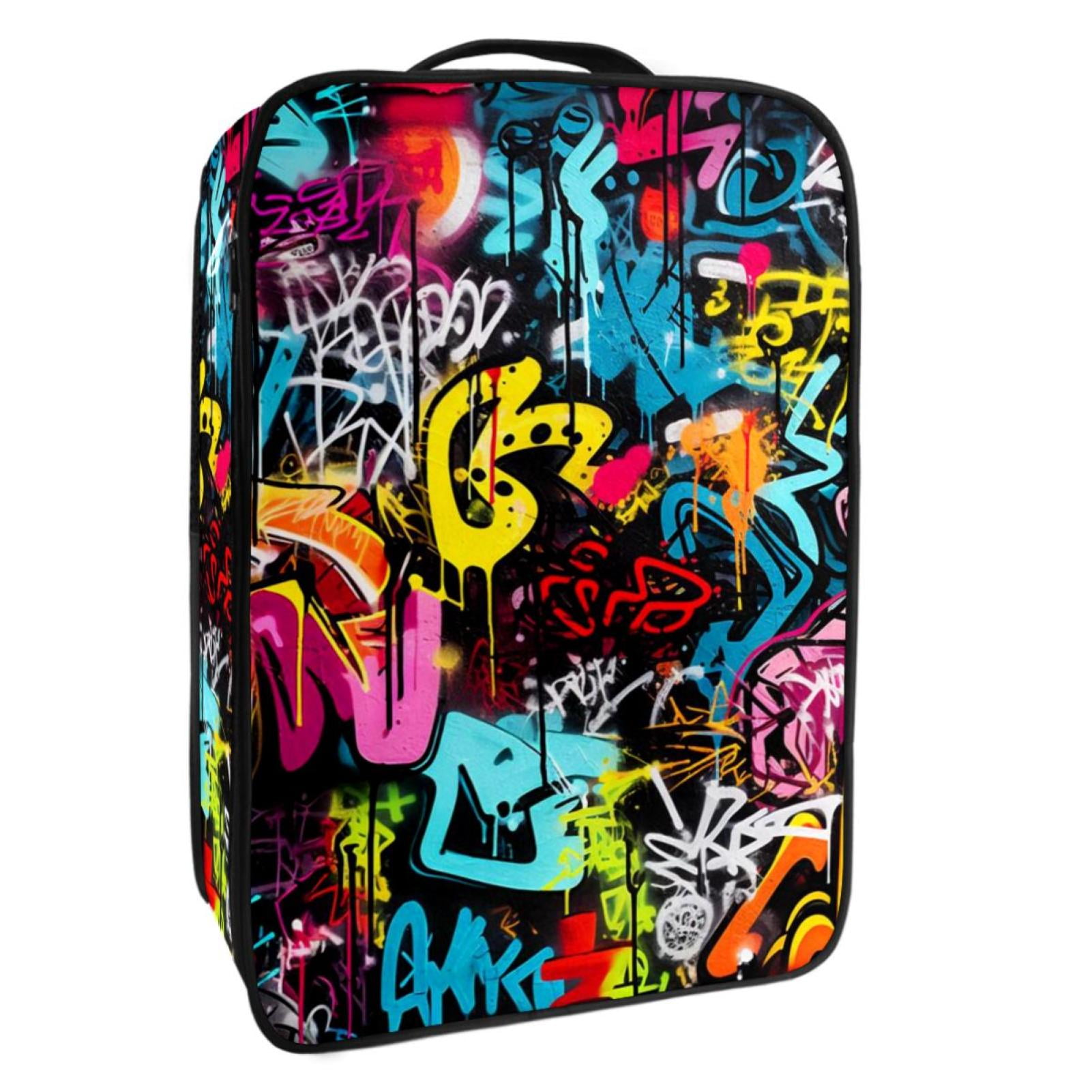 Graffiti Polyester Shoe Storage Box Organizer, 23x31cm/9x12in Compact ...