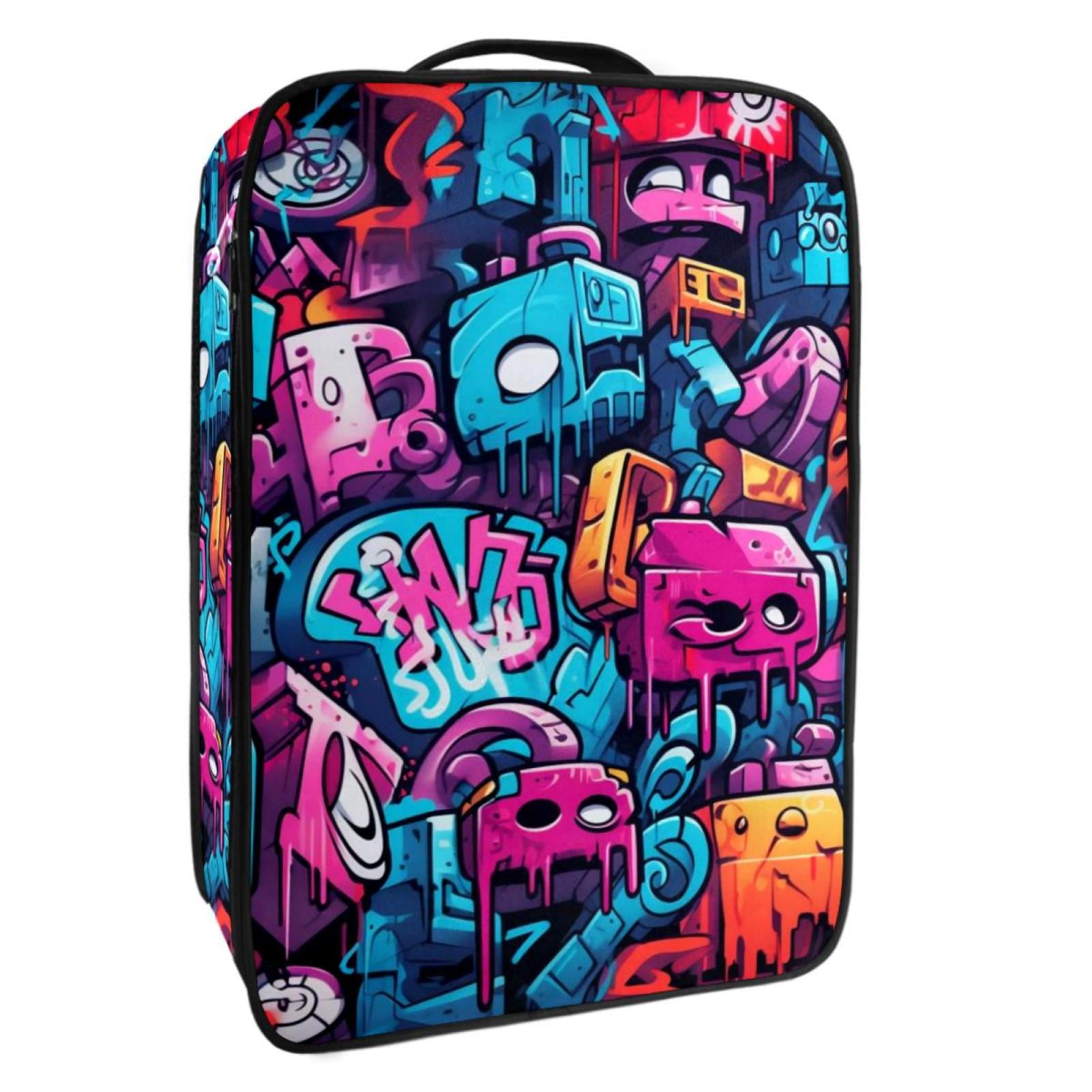 Graffiti Polyester Shoe Storage Boxes Organizer - 23x31cm/9x12in Size ...