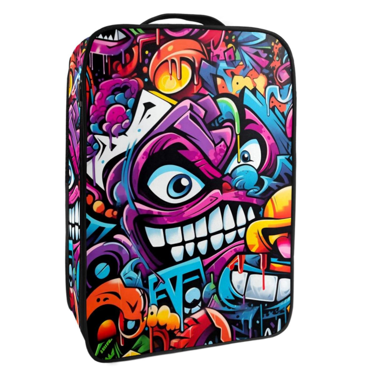 Graffiti Premium Polyester Shoe Organizer - Stylish Shoe Boxes for Neat Storage - 23x31cm/9x12in ...