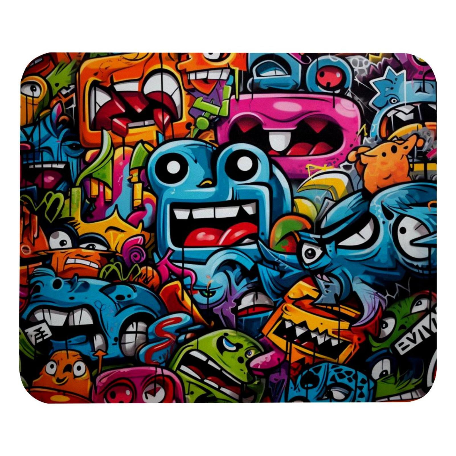 Graffiti Printed Non-Slip Rubber Bottom Gaming Mouse Pad 8.3x9.8 Inch ...