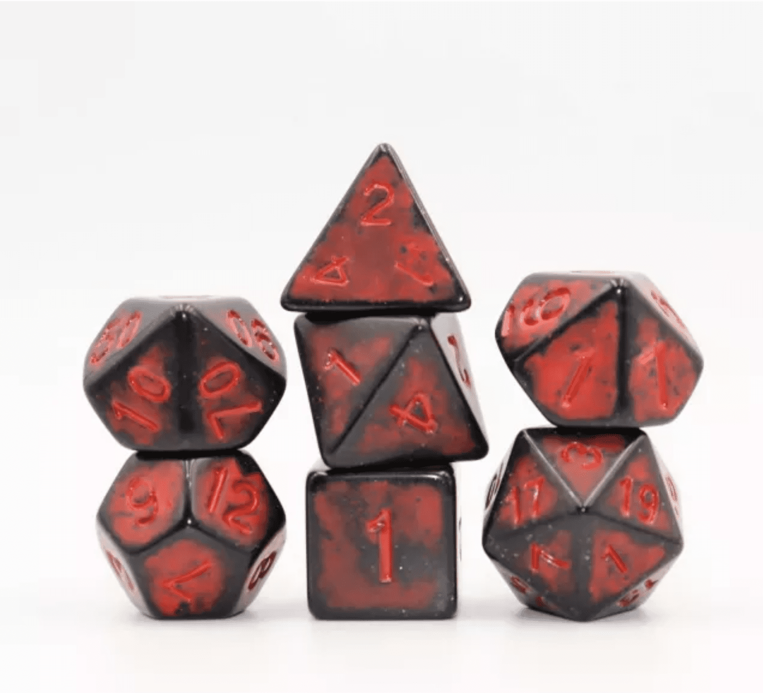 Graffiti Red DnD Dice Set | Dungeons and Dragons | 7 Dice RPG ...