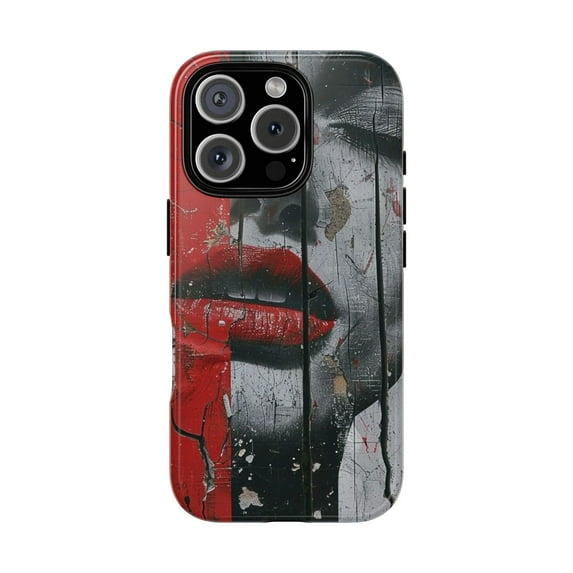 Graffiti Red Lips Phone Case with Urban Abstract Portrait Style 17 16 ...