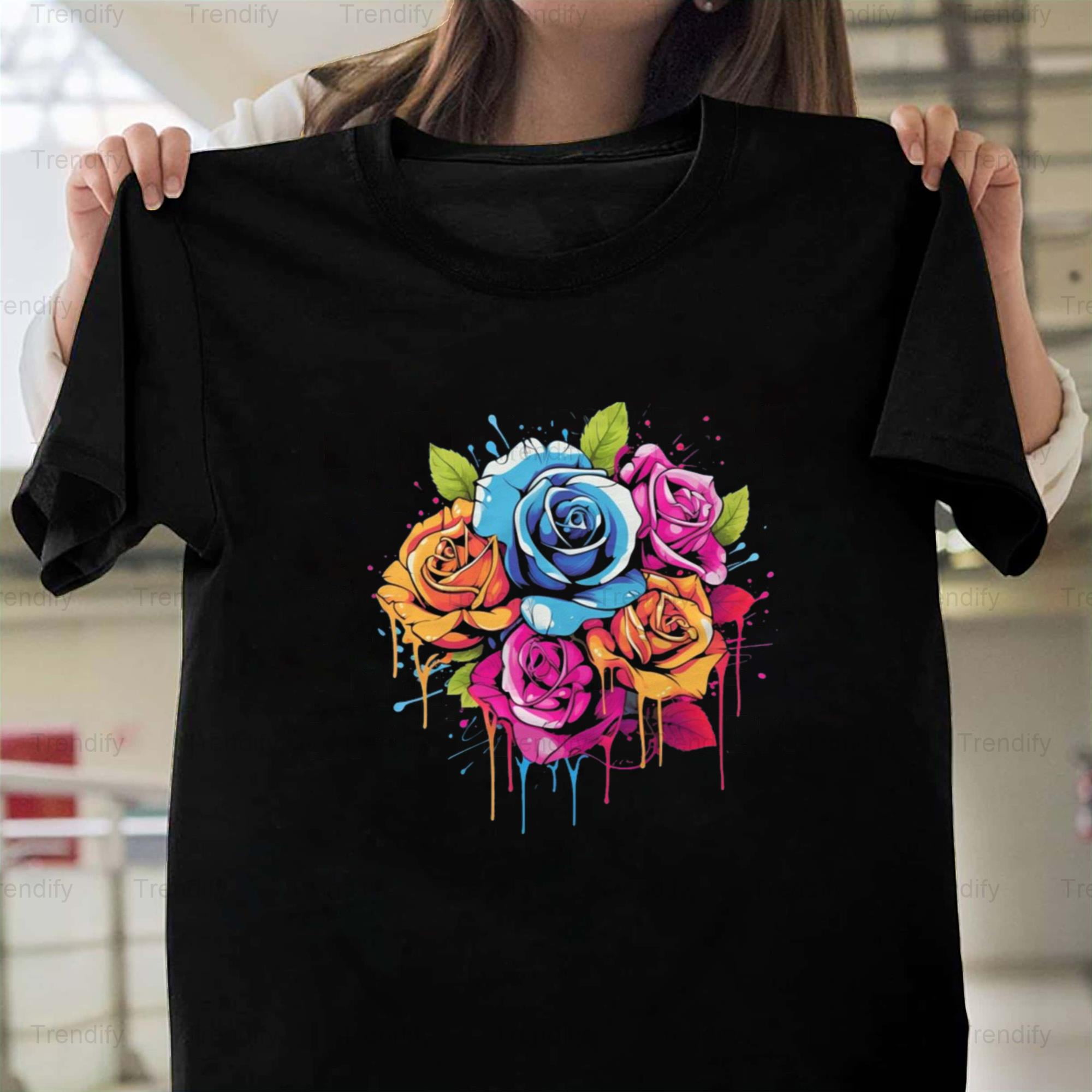 Graffiti Roses Funny Botanical Urban Street Style Unisex T-Shirt, up to ...