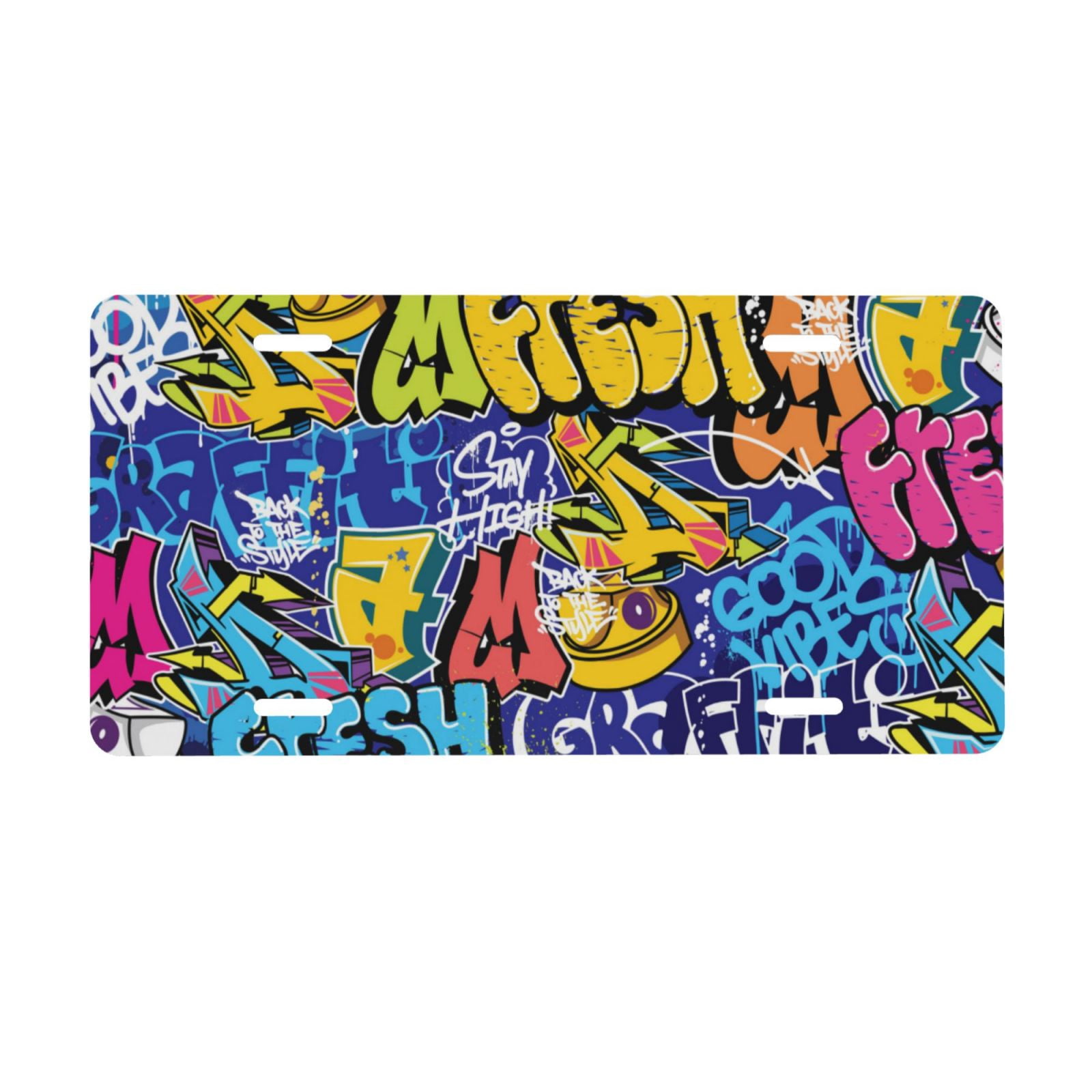 Graffiti Scrawl License Plate, Car Front License Plates With 4 Holes ...