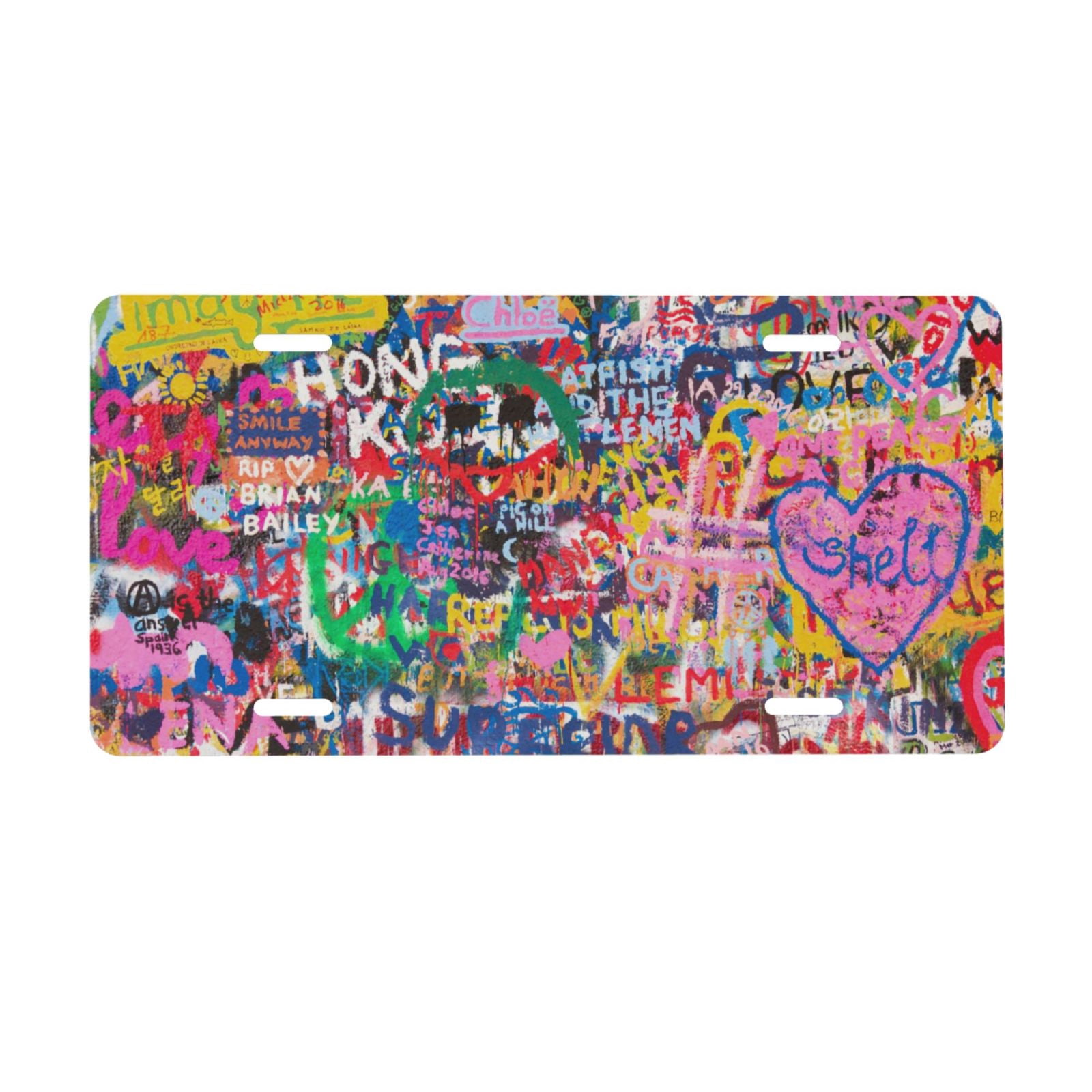 Graffiti Scrawl License Plate, Car Front License Plates With 4 Holes ...