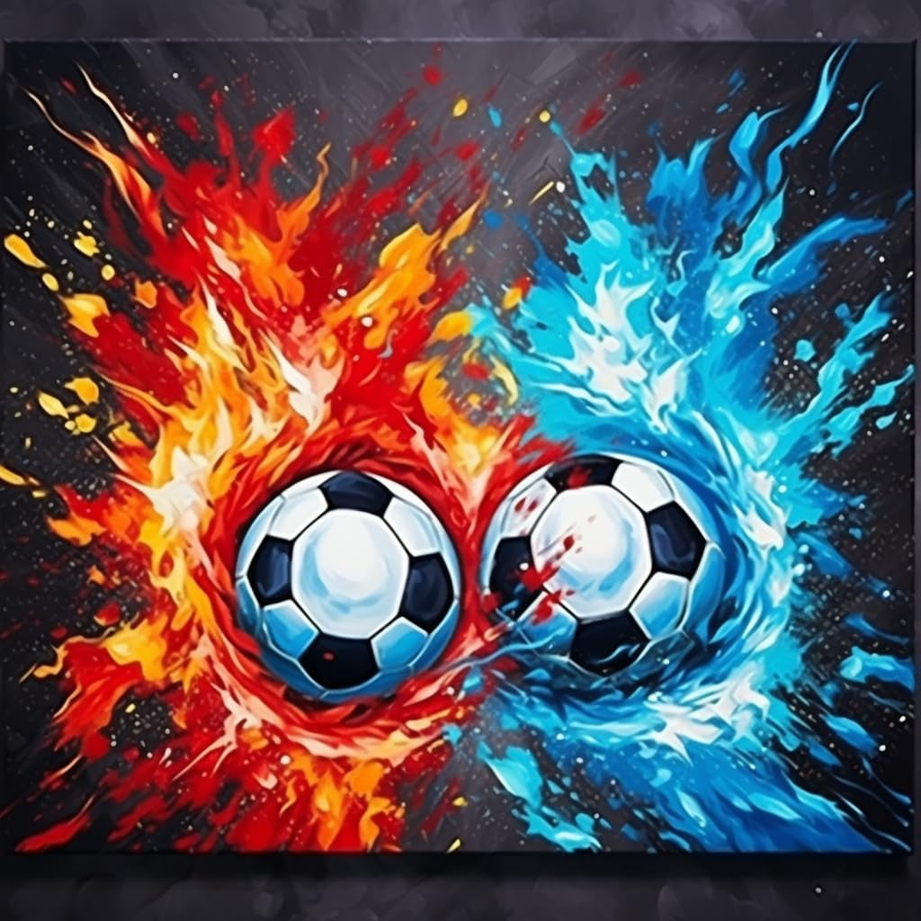 Graffiti Soccer Ball DIY 5D Diamond Art Painting by Number Kits for ...