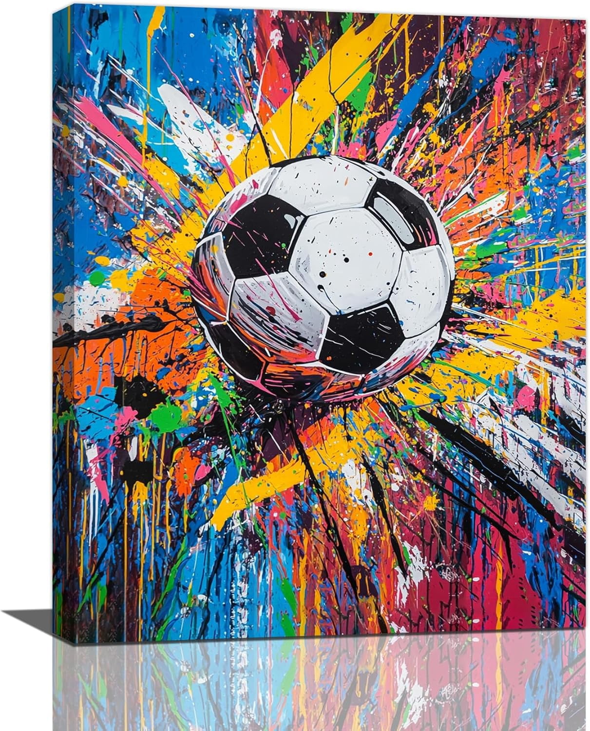 Graffiti Soccer Wall Art Banksy Soccer Wall Decor Sports Gaming Canvas ...