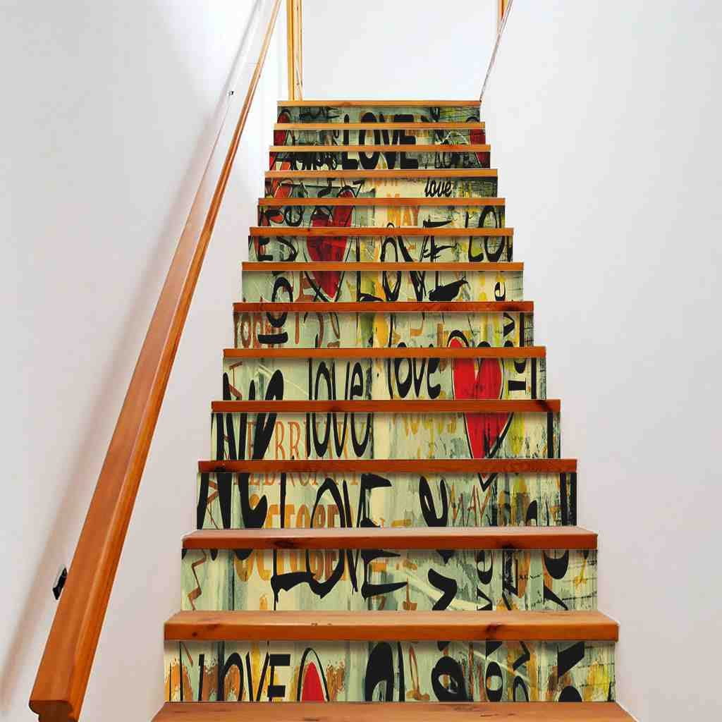 Graffiti Stair Stickers Hip Hop Street Wall Art Staircase Decals ...