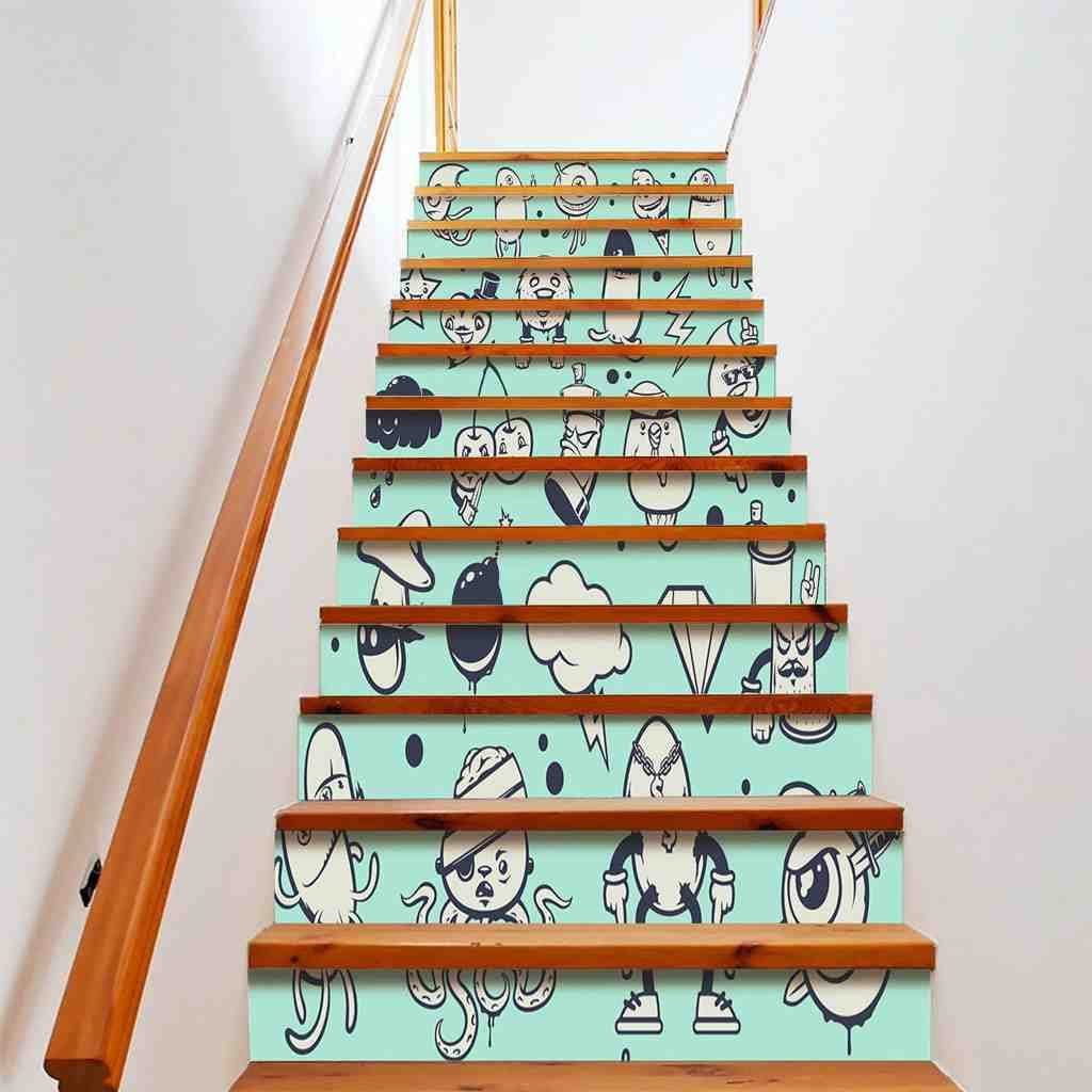 Graffiti Stair Stickers Hip Hop Street Wall Art Staircase Decals ...
