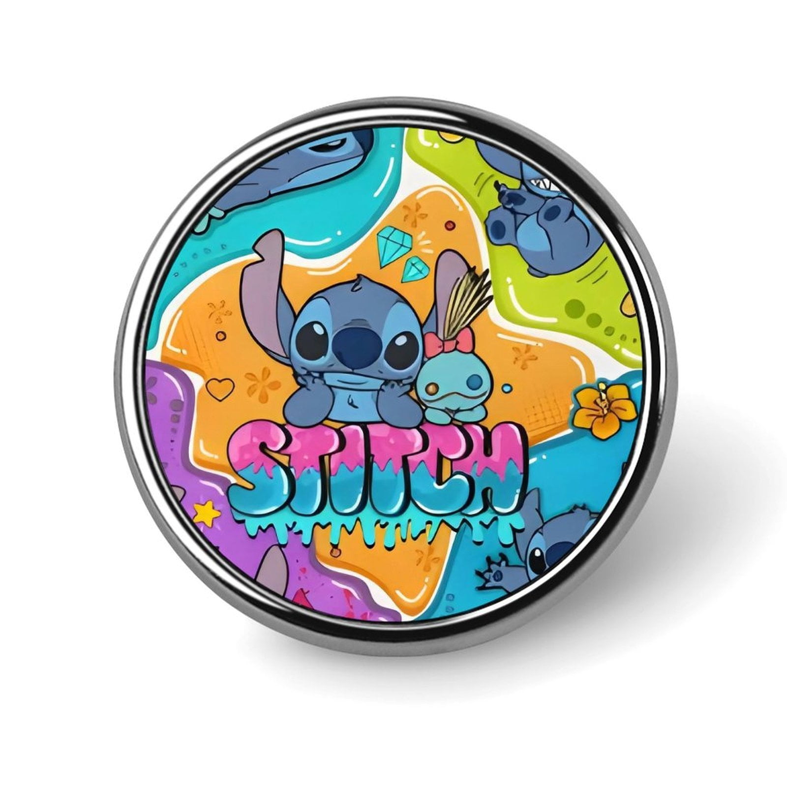 Graffiti Stitch DIY Round Badge Aluminum Alloy Badges Fashionable Lapel ...