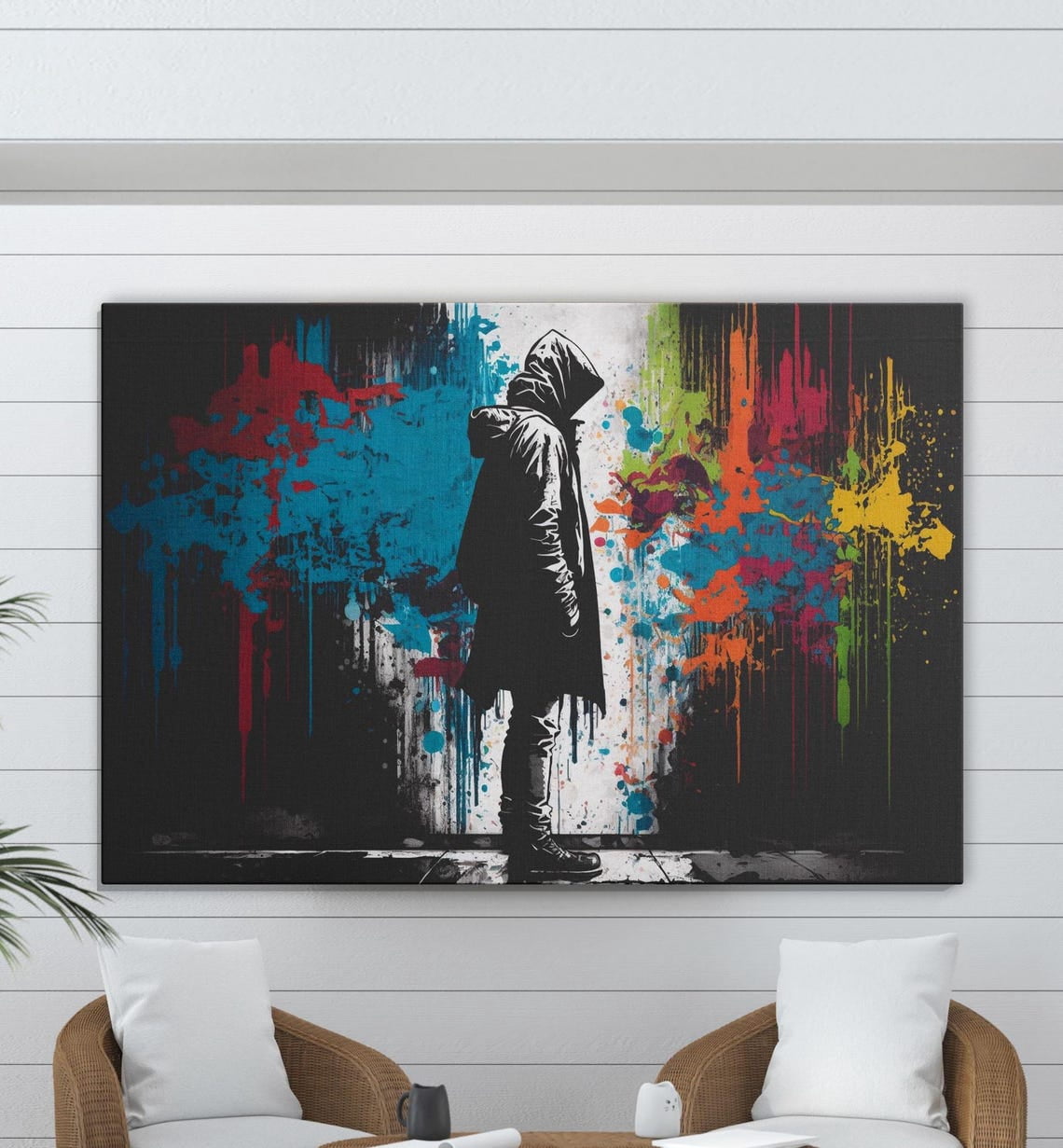 Graffiti Street Art Hooded Figure Poster, Urban Graffiti, Color Splash ...