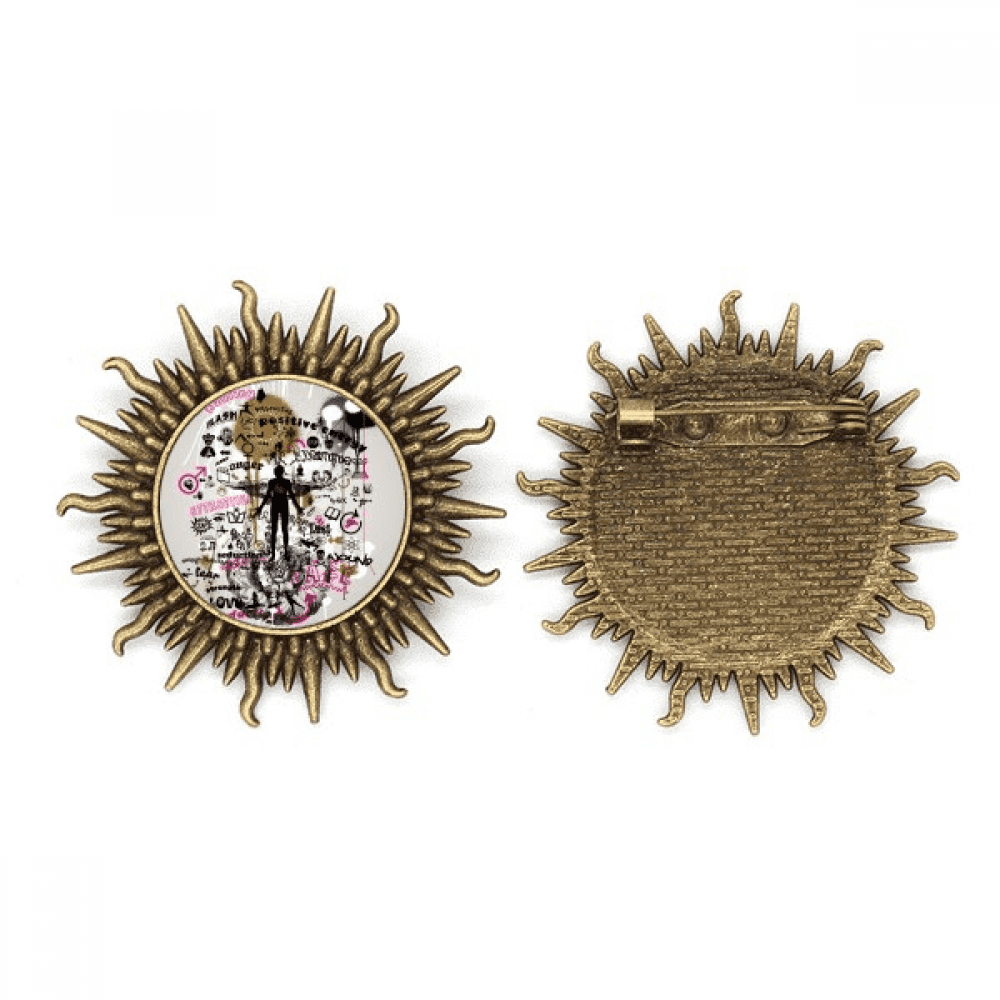 Graffiti Street Flower Human Pattern Metall Sonne Brosche Haken Pin ...