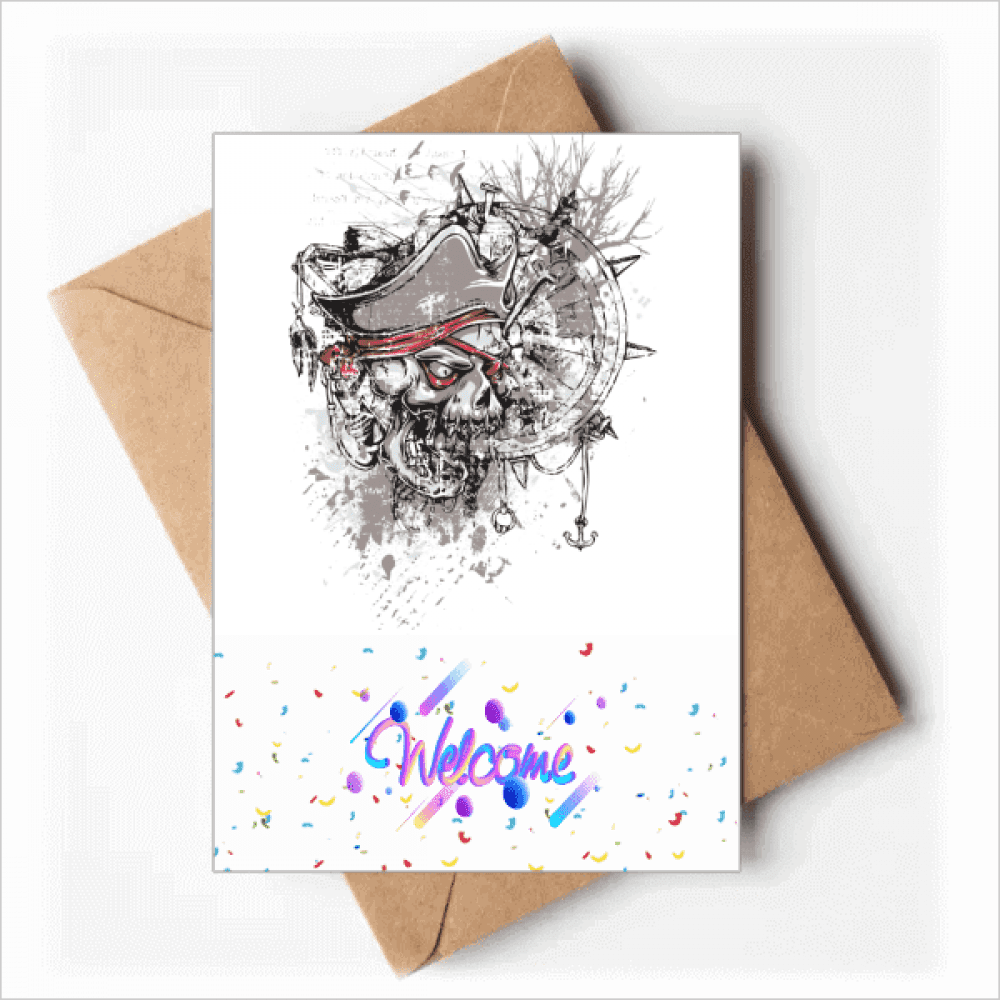 Graffiti Street Pirate Rudder l Pattern Welcome Back Greeting Cards ...