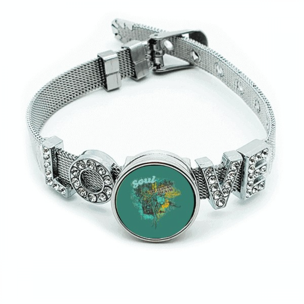 Graffiti Street Soul of Original Denim Bracelet Wristband Crystal Love ...