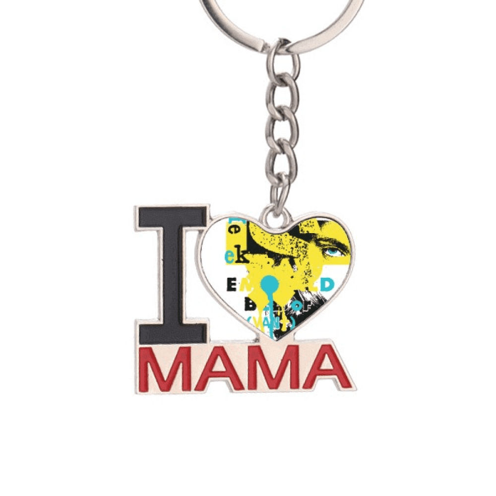 Graffiti Street Yellow Black Woman Pattern Keychain Metal Keyring ...