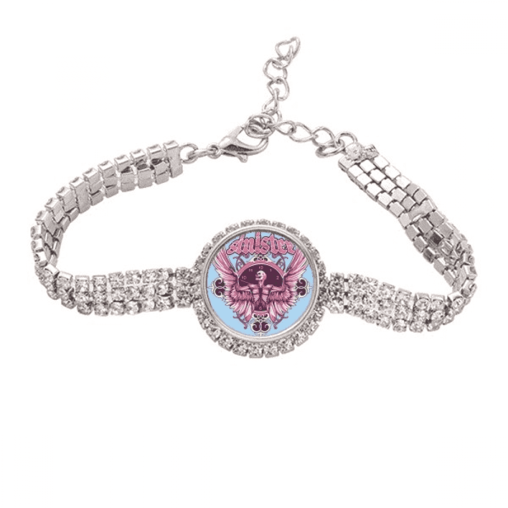 Graffiti Street l Angle Clock Pattern Tennis Chain Anklet Bracelet ...