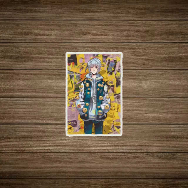 Graffiti Style Anime Boy Sticker With Emoji Buttons Edgy Cool Vibe ...