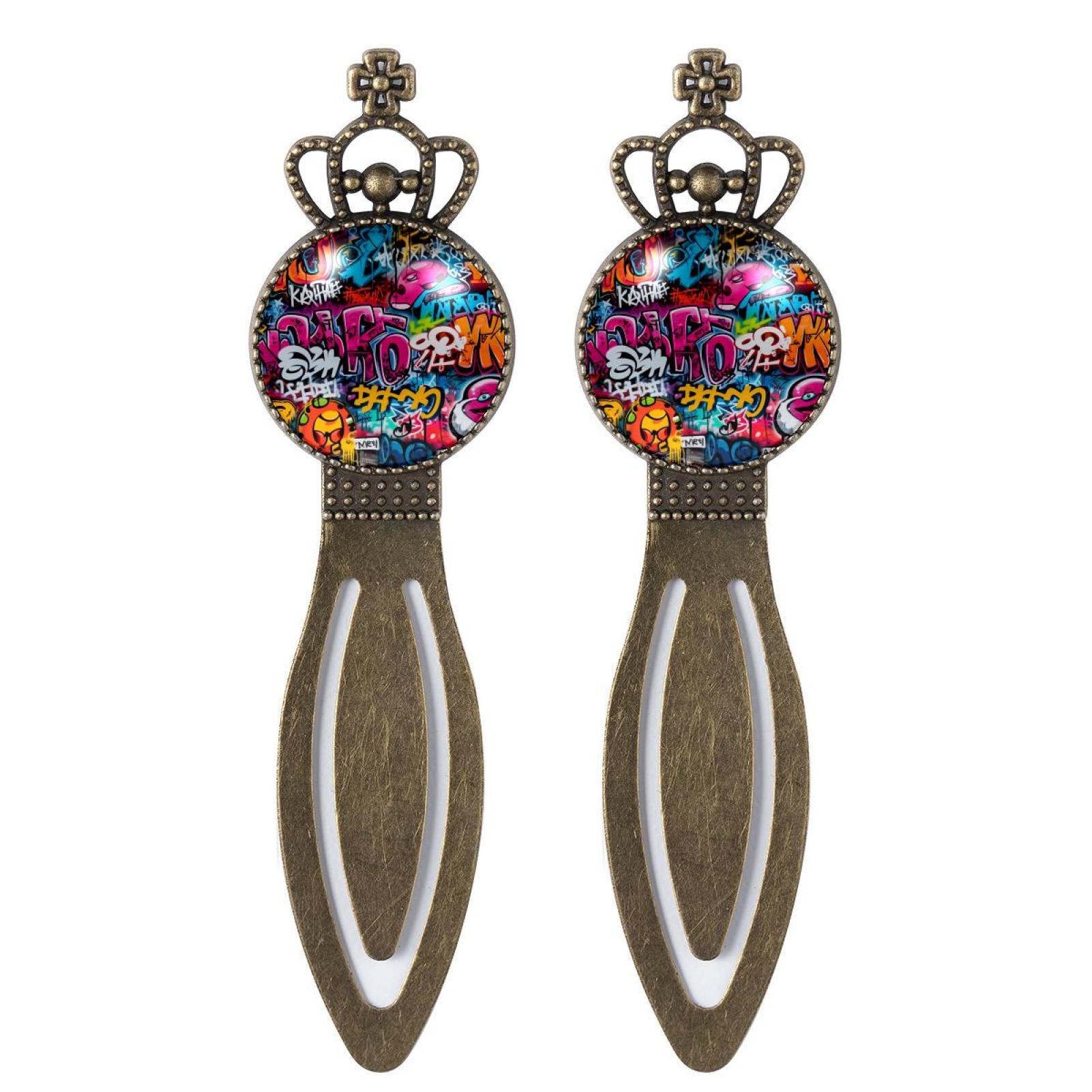 Graffiti Vintage Copper Crown-Shaped Bookmarks: Elegant Stainless Steel ...