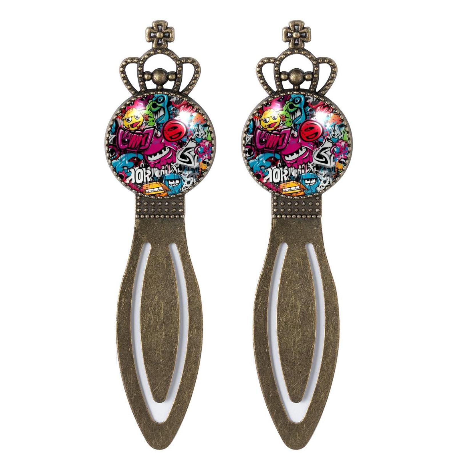 Graffiti Vintage Copper Crown-Shaped Bookmarks: Stainless Steel Reading ...