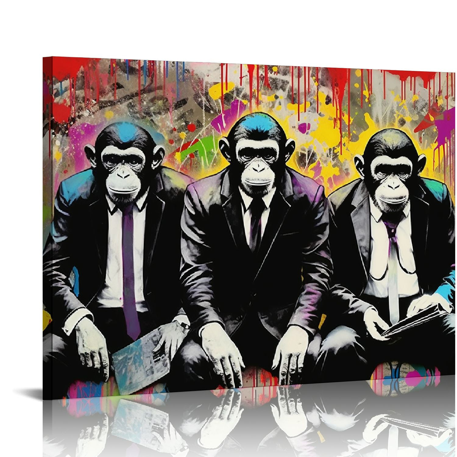 Nawypu Graffiti Wall Art - Graffiti Canvas Wall Art, Colorful DJ Monkey ...