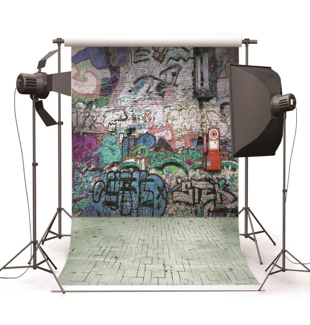 Graffiti Wall Brick Floor Computer Printed Photo Backdrops Vinyl ...